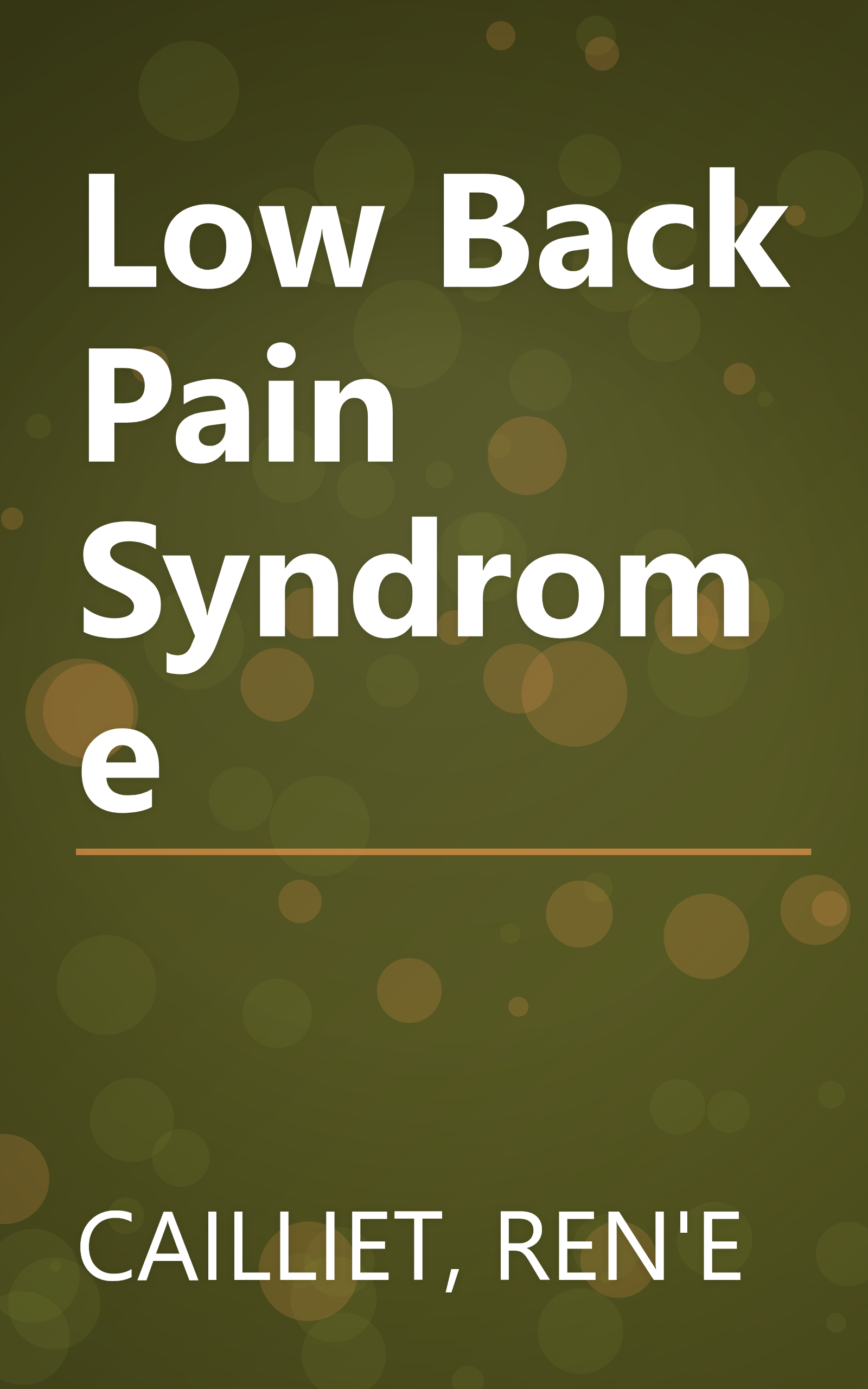 Low Back Pain Syndrome book cover