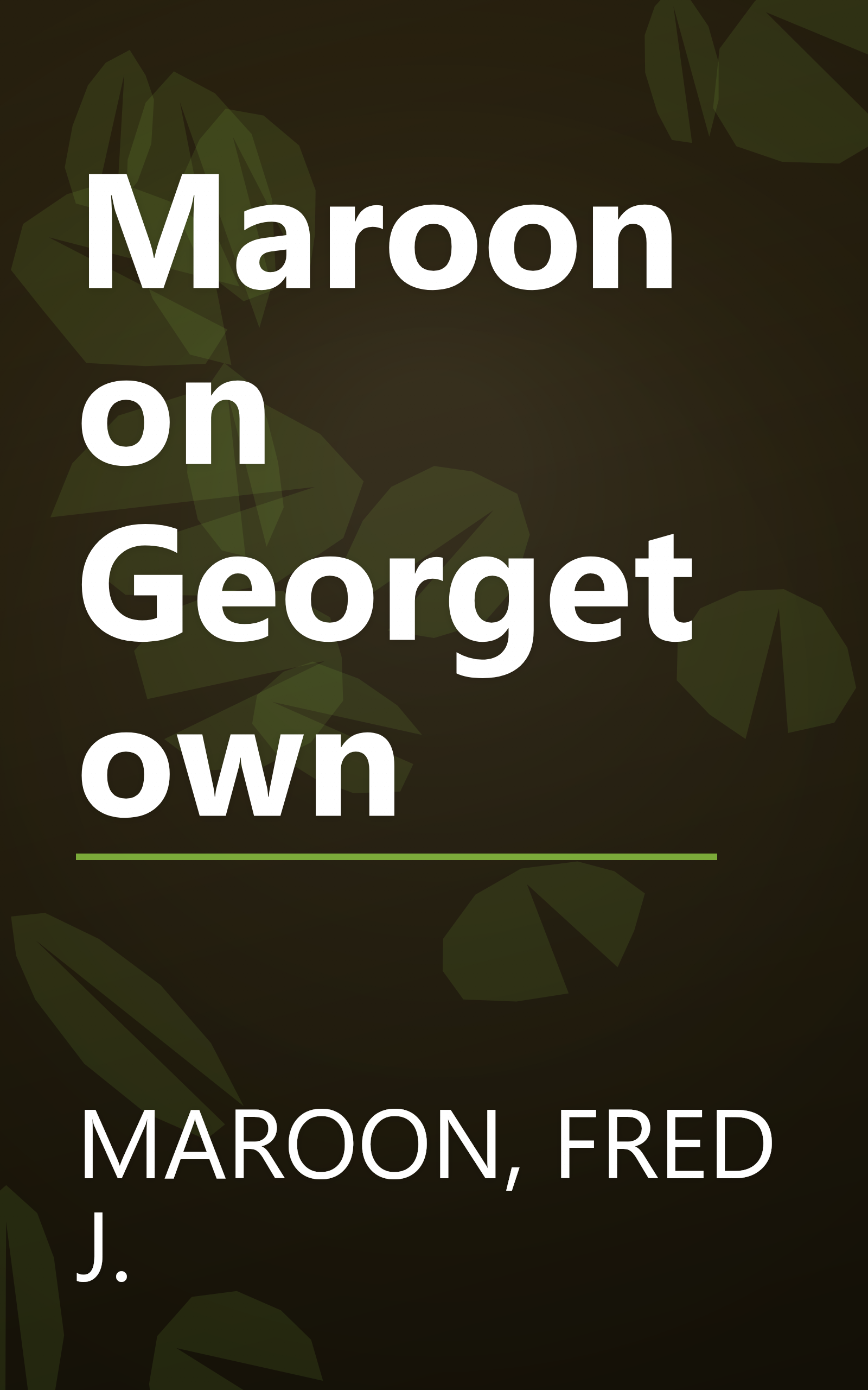 Maroon on Georgetown book cover