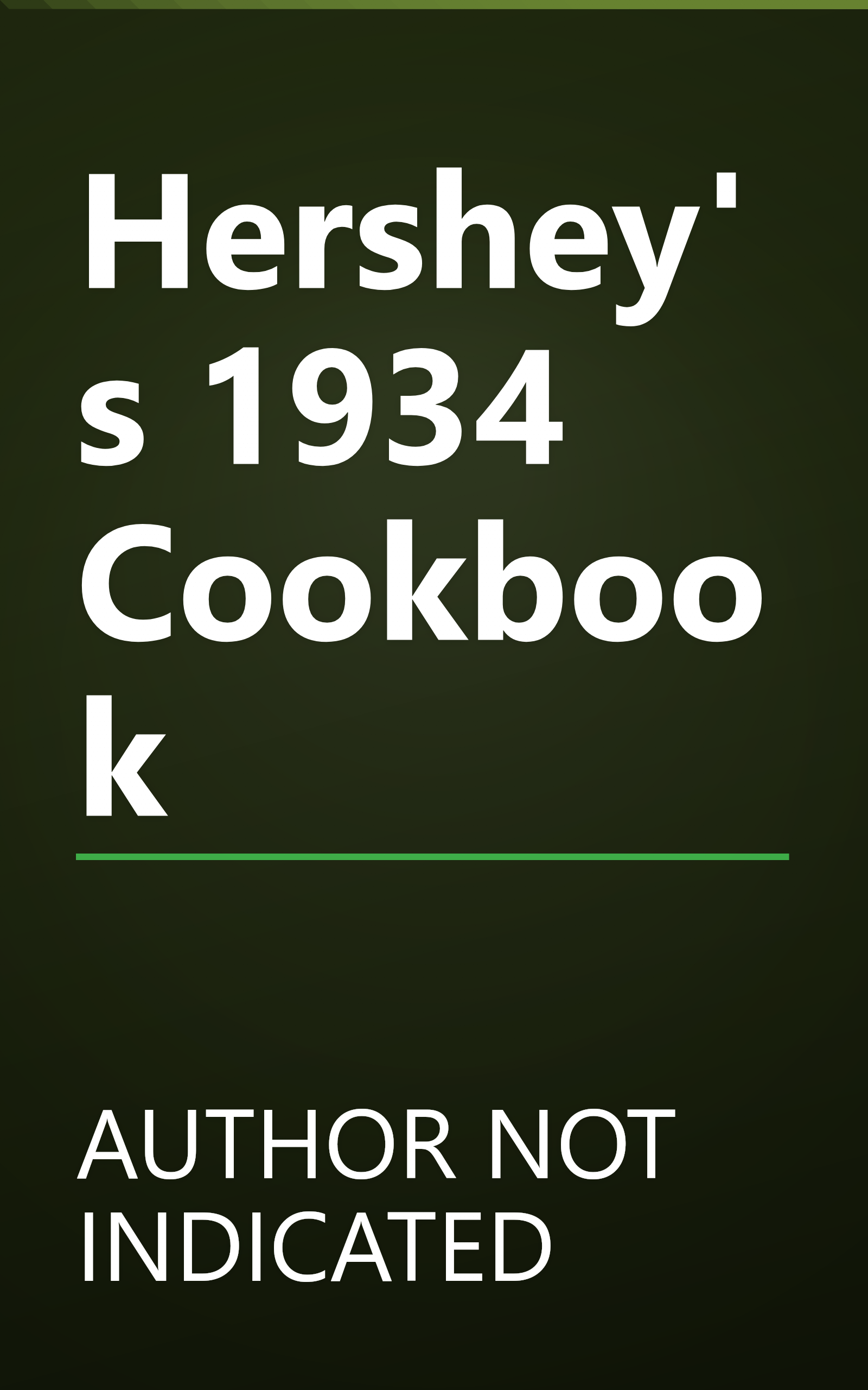 Hershey's 1934 Cookbook book cover
