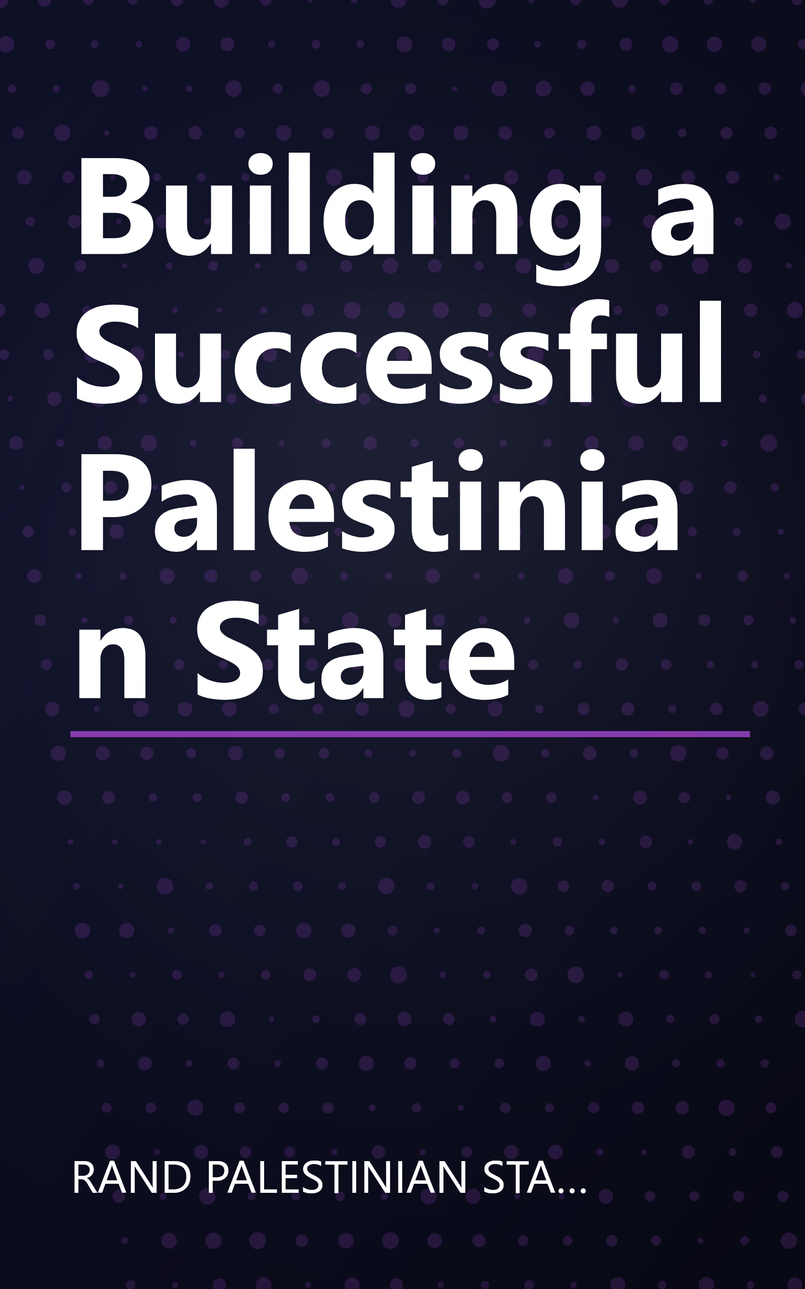 Building a Successful Palestinian State book cover