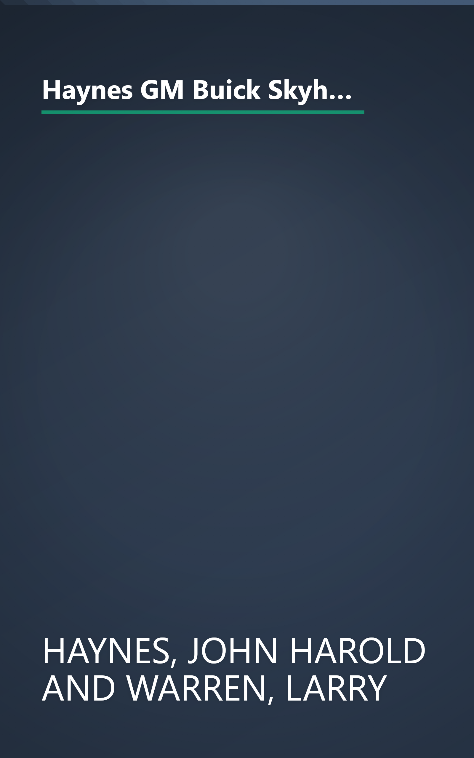 Haynes GM Buick Skyhawk, Cadillac Cimarron, Chevrolet Cavalier, Oldsmobile Firenza, Pontiac J2000 and Sunbird for 1982-1994 Repair Manual (38015) book cover