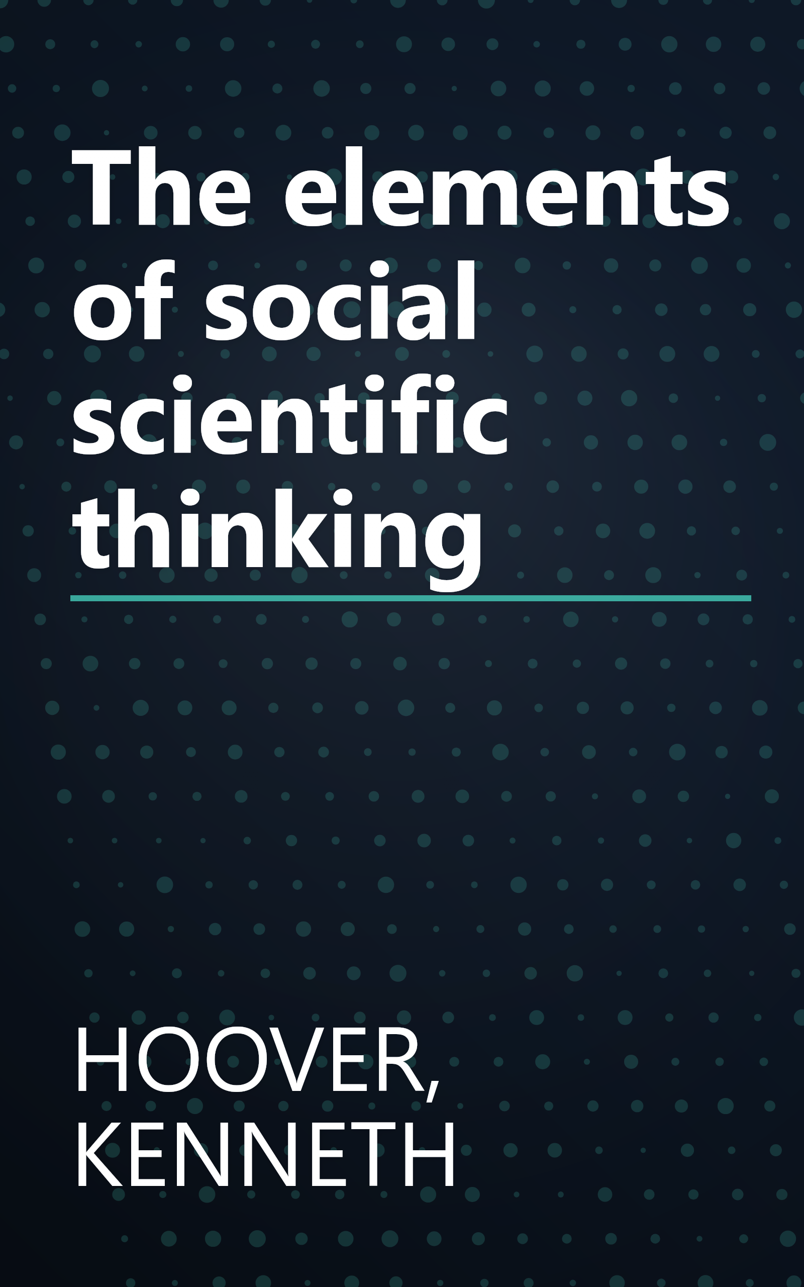 The elements of social scientific thinking book cover