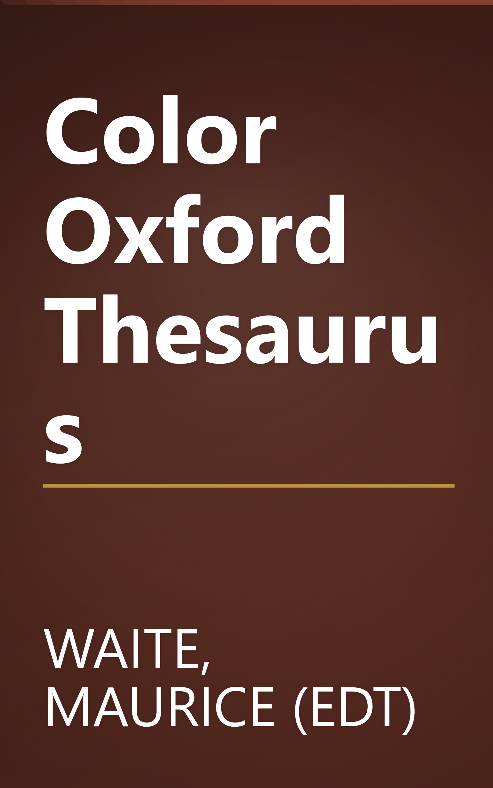Color Oxford Thesaurus book cover