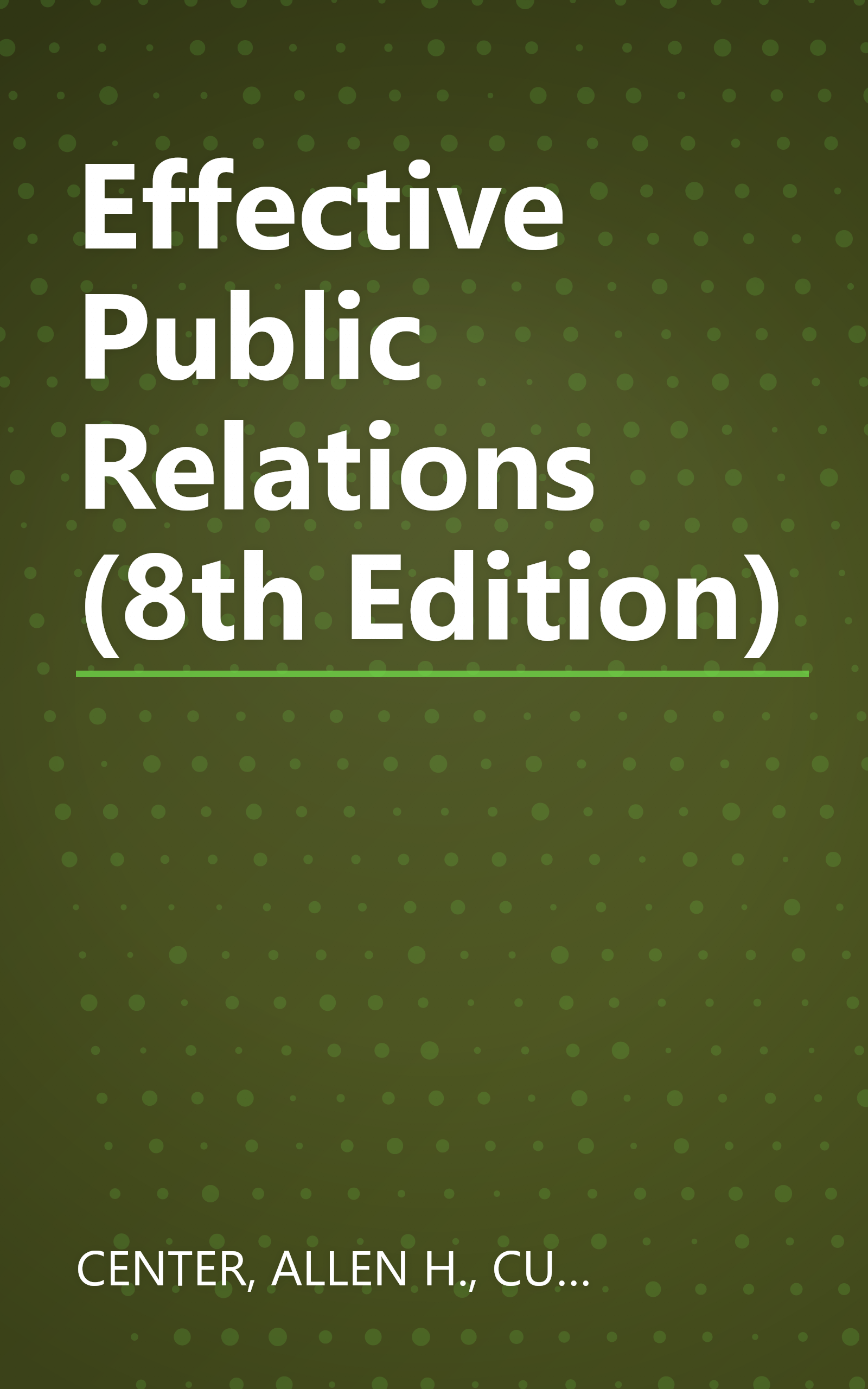 Effective Public Relations (8th Edition) book cover