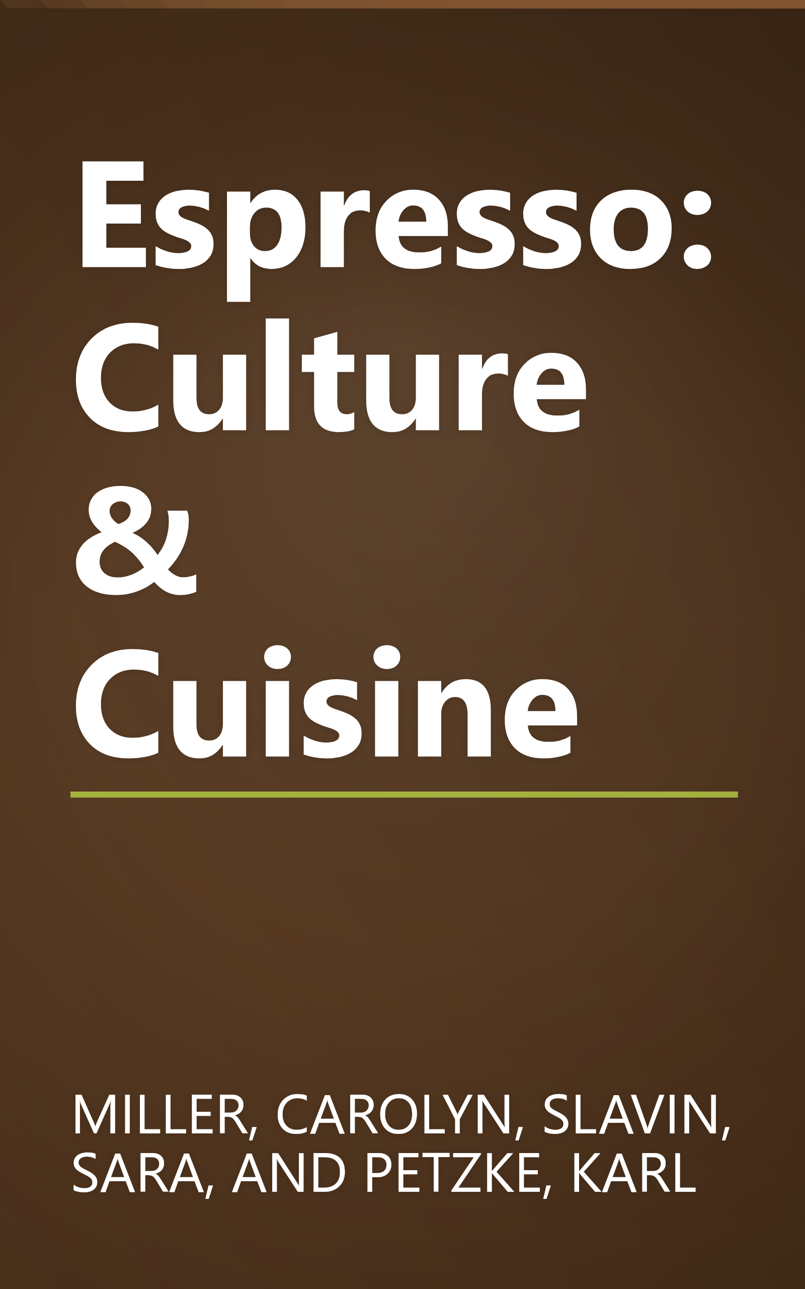 Espresso: Culture & Cuisine book cover