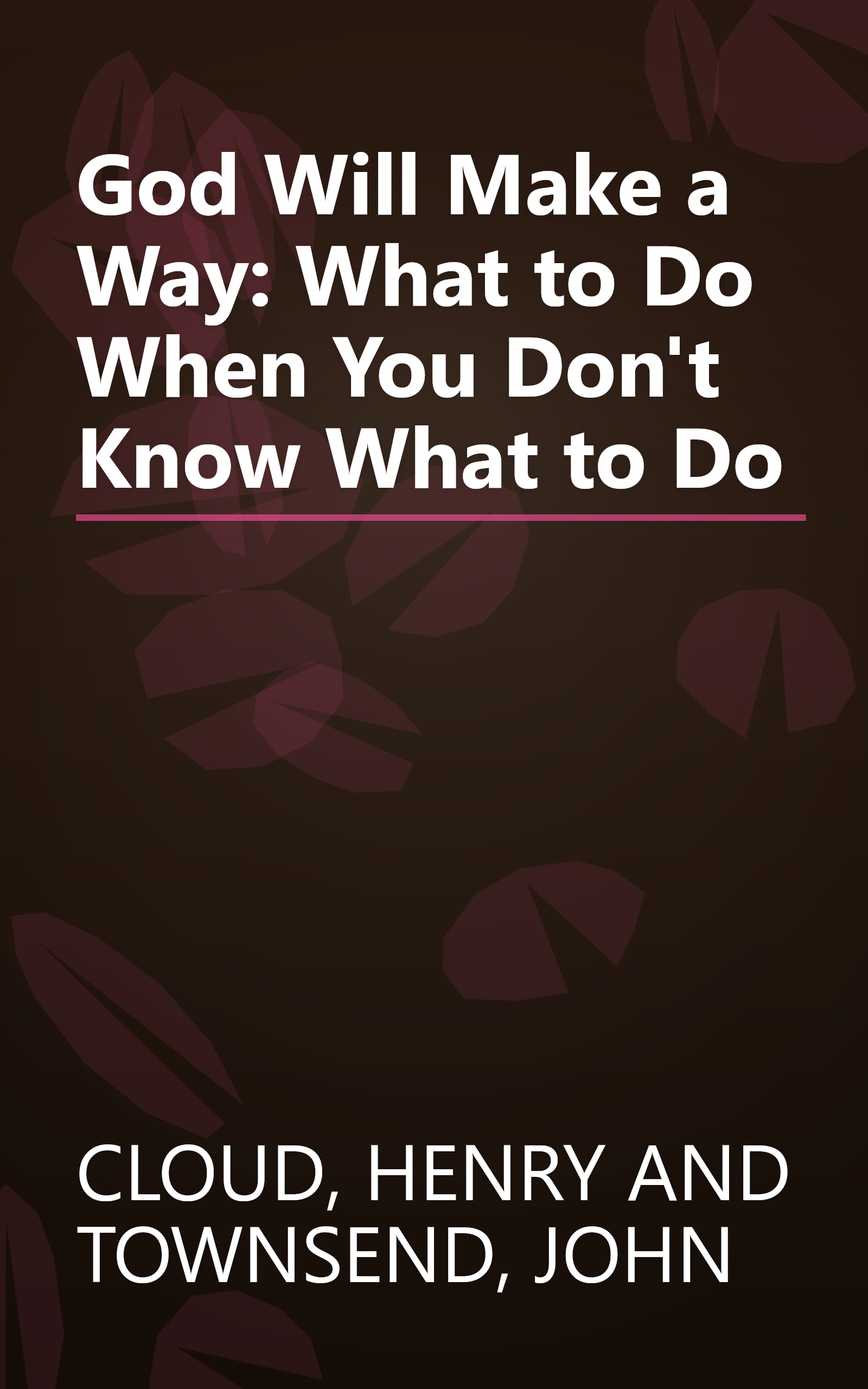 God Will Make a Way: What to Do When You Don't Know What to Do book cover