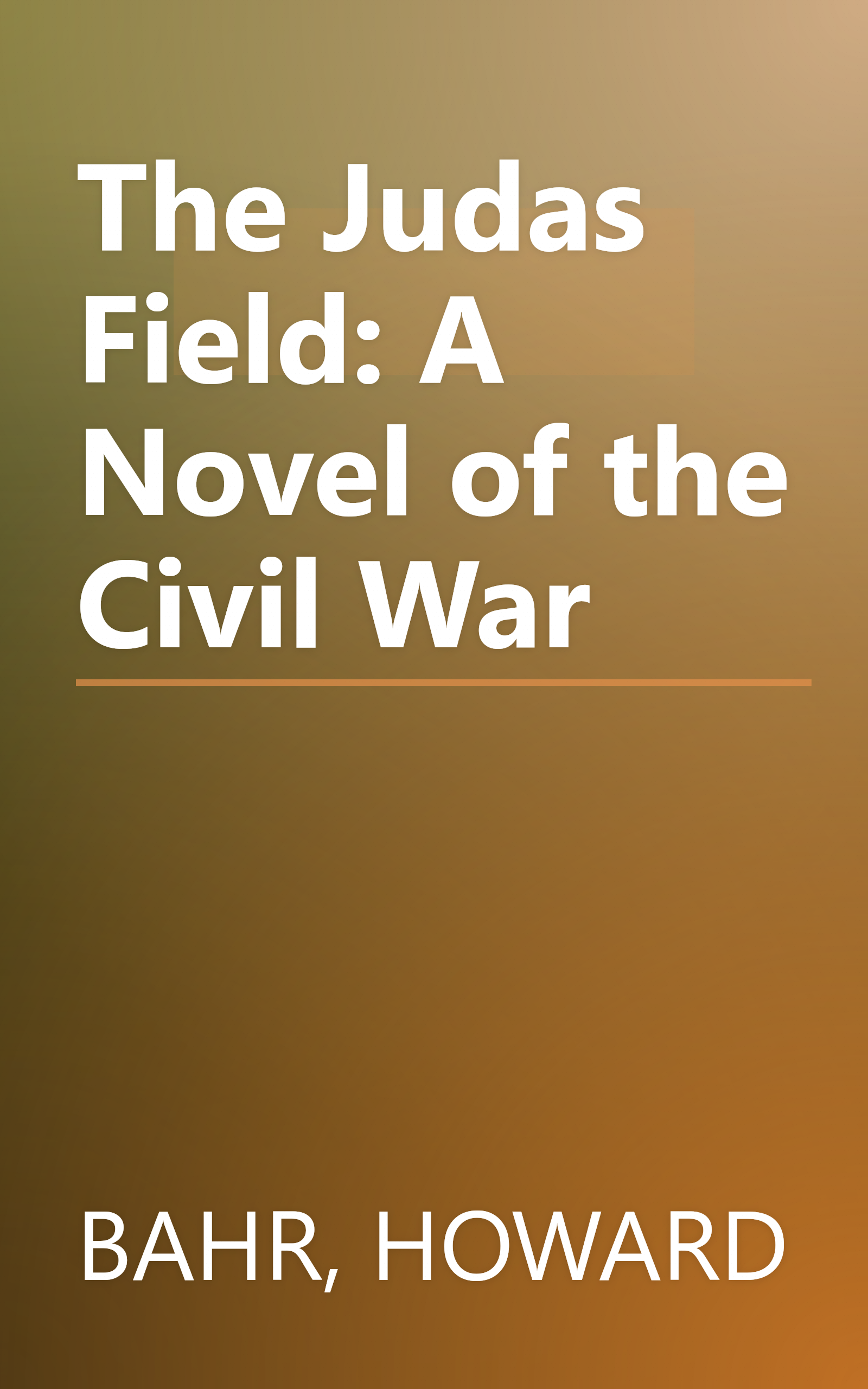 The Judas Field: A Novel of the Civil War book cover