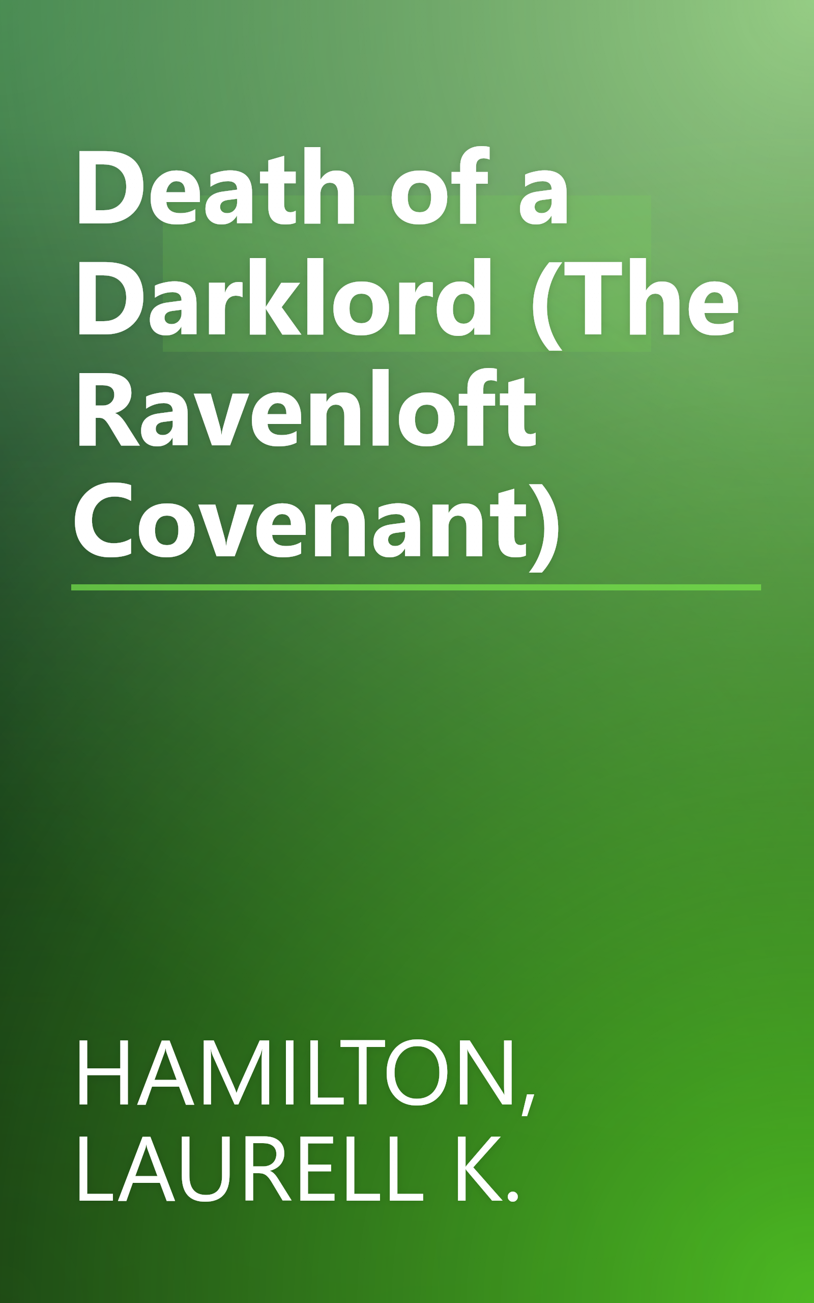 Death of a Darklord (The Ravenloft Covenant) book cover