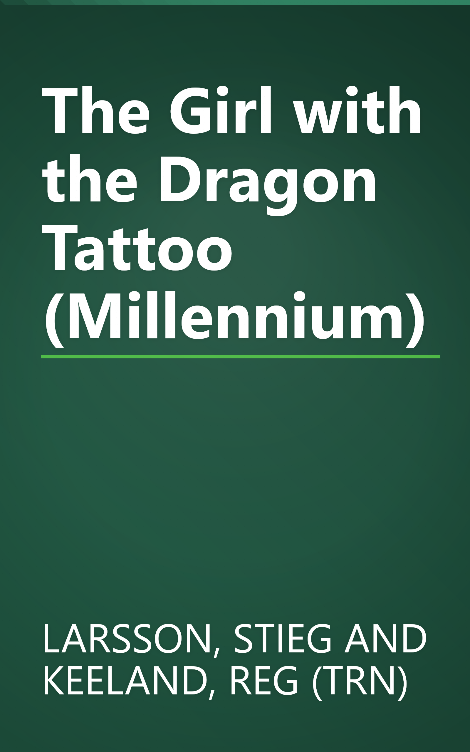 The Girl with the Dragon Tattoo (Millennium) book cover