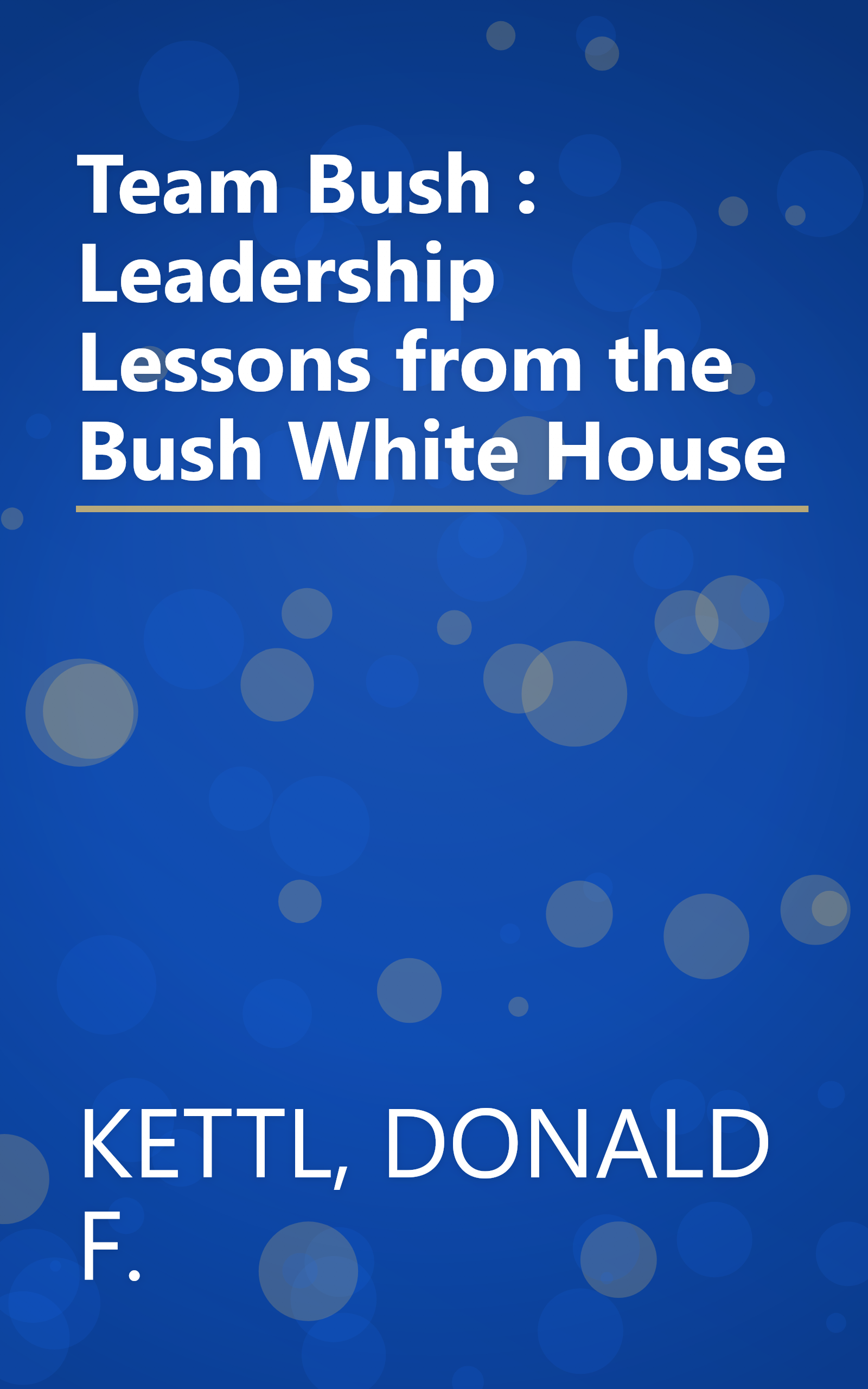 Team Bush : Leadership Lessons from the Bush White House book cover