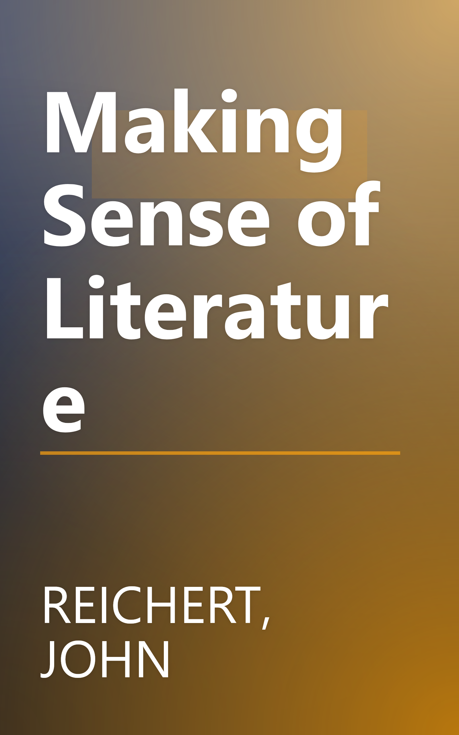 Making Sense of Literature book cover