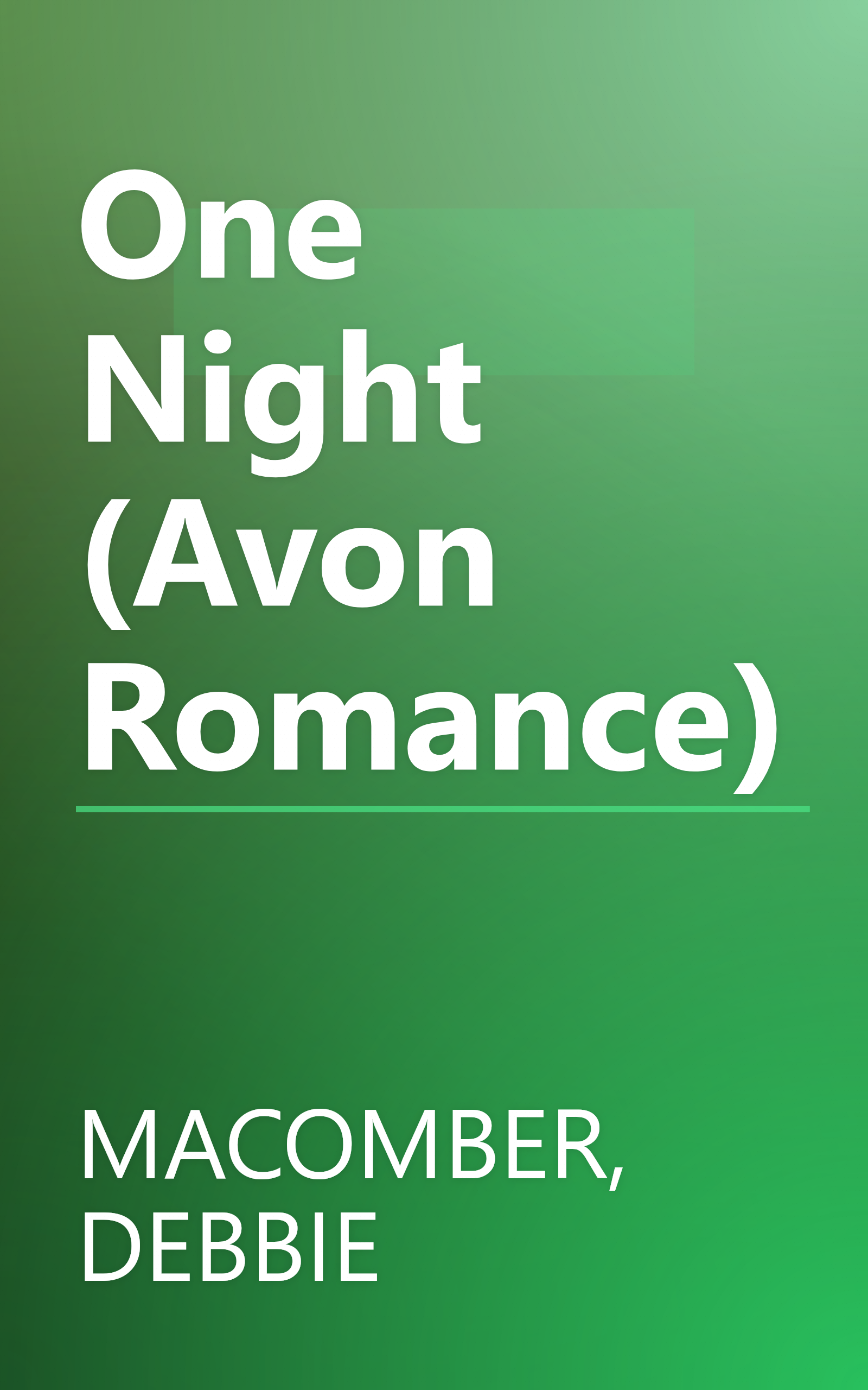 One Night (Avon Romance) book cover