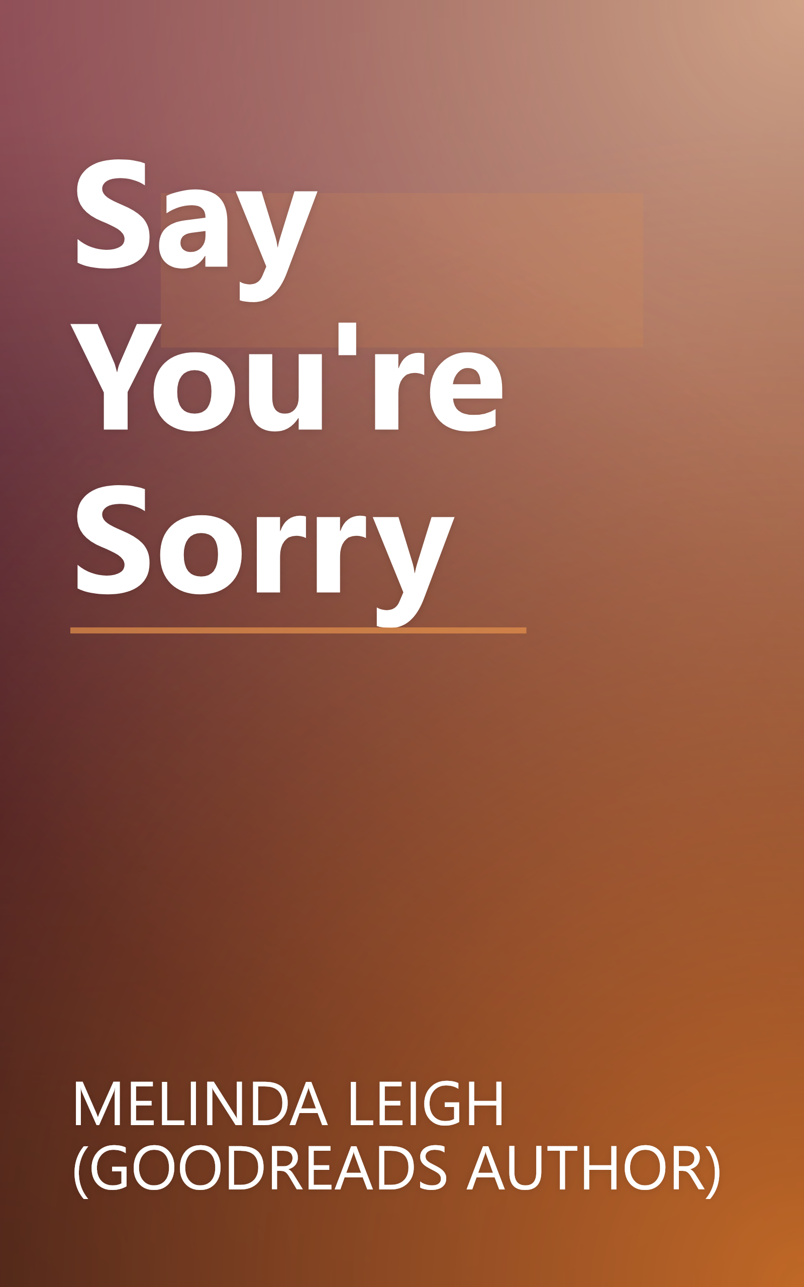 Say You're Sorry book cover