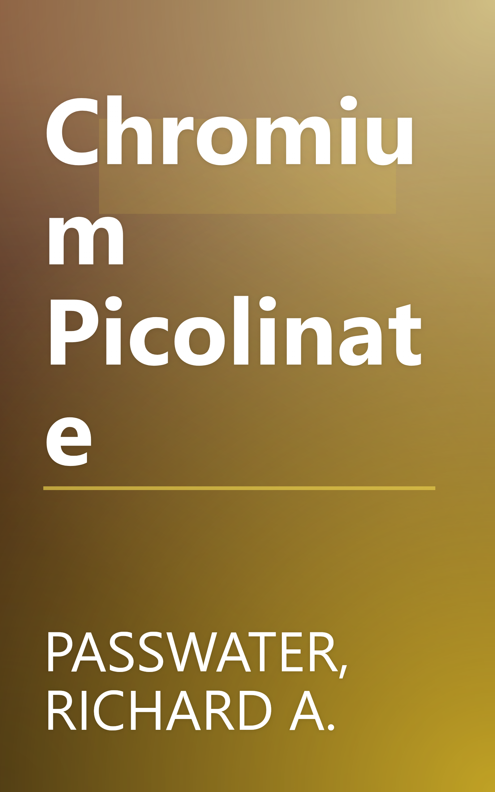 Chromium Picolinate book cover