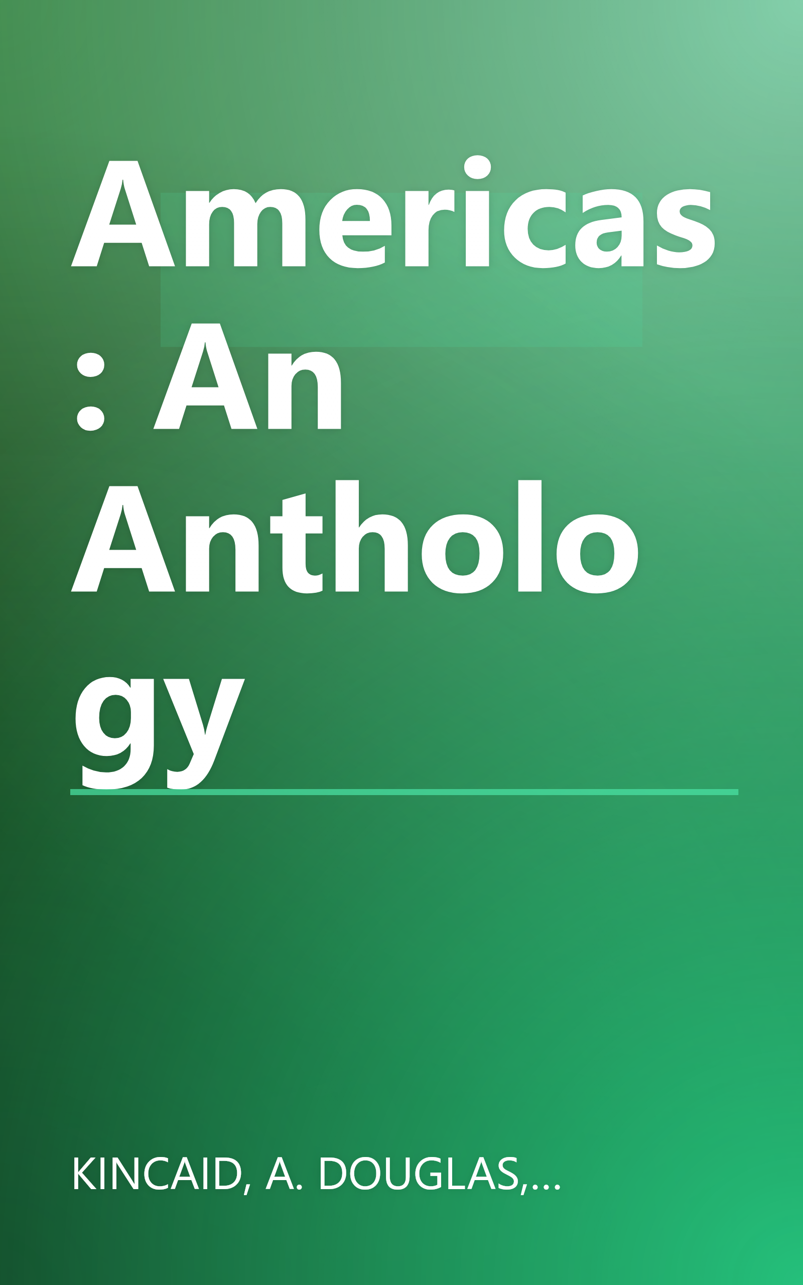 Americas: An Anthology book cover
