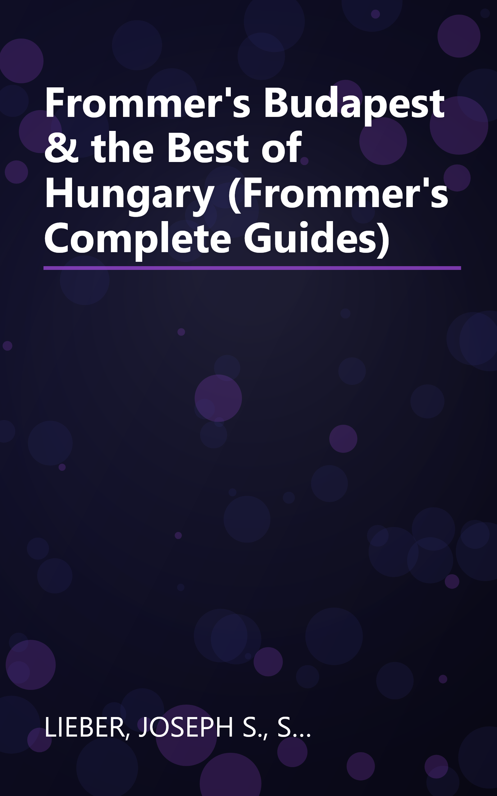 Frommer's Budapest & the Best of Hungary (Frommer's Complete Guides) book cover