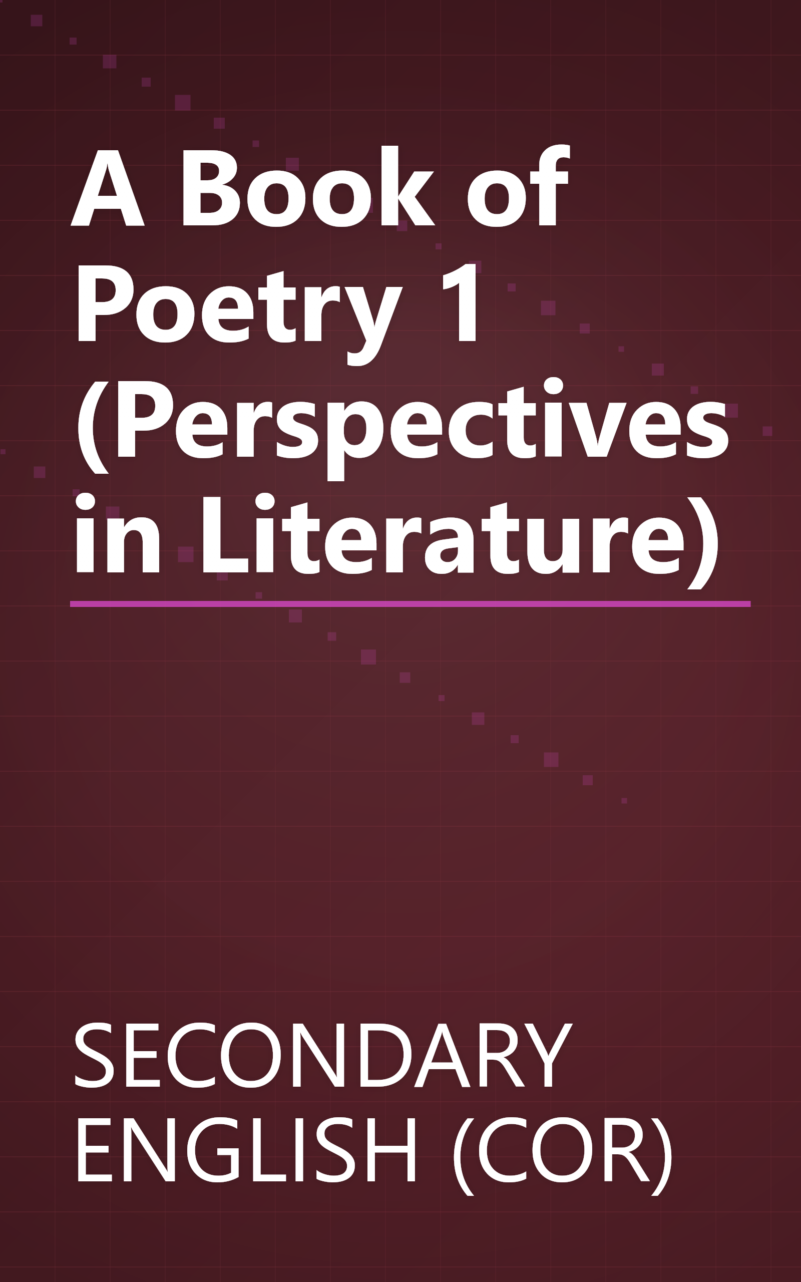A Book of Poetry 1 (Perspectives in Literature) book cover