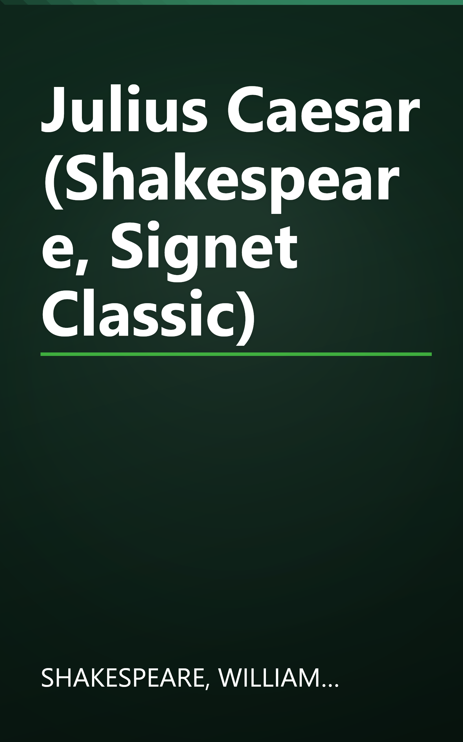 Julius Caesar (Shakespeare, Signet Classic) book cover