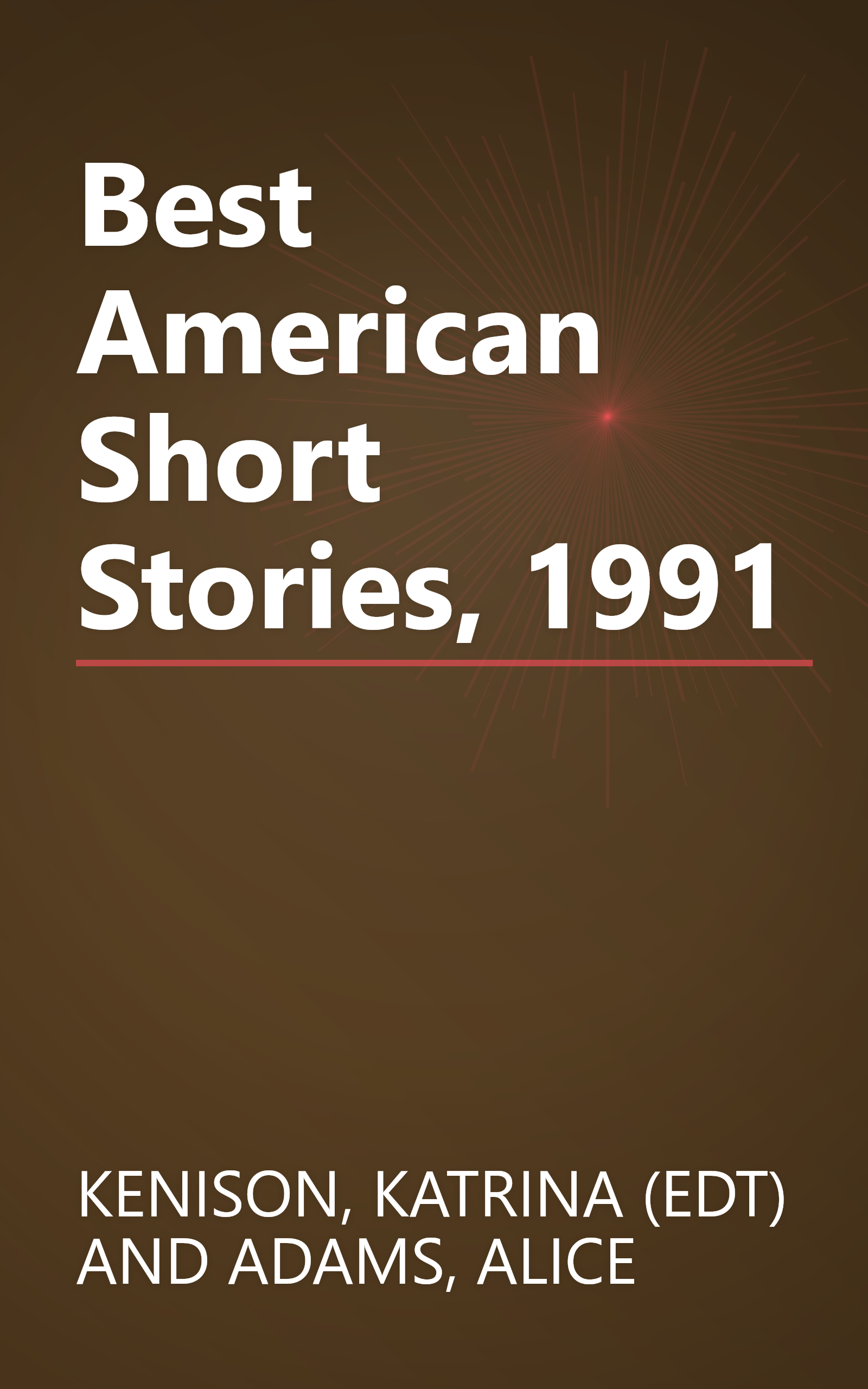 Best American Short Stories, 1991 book cover