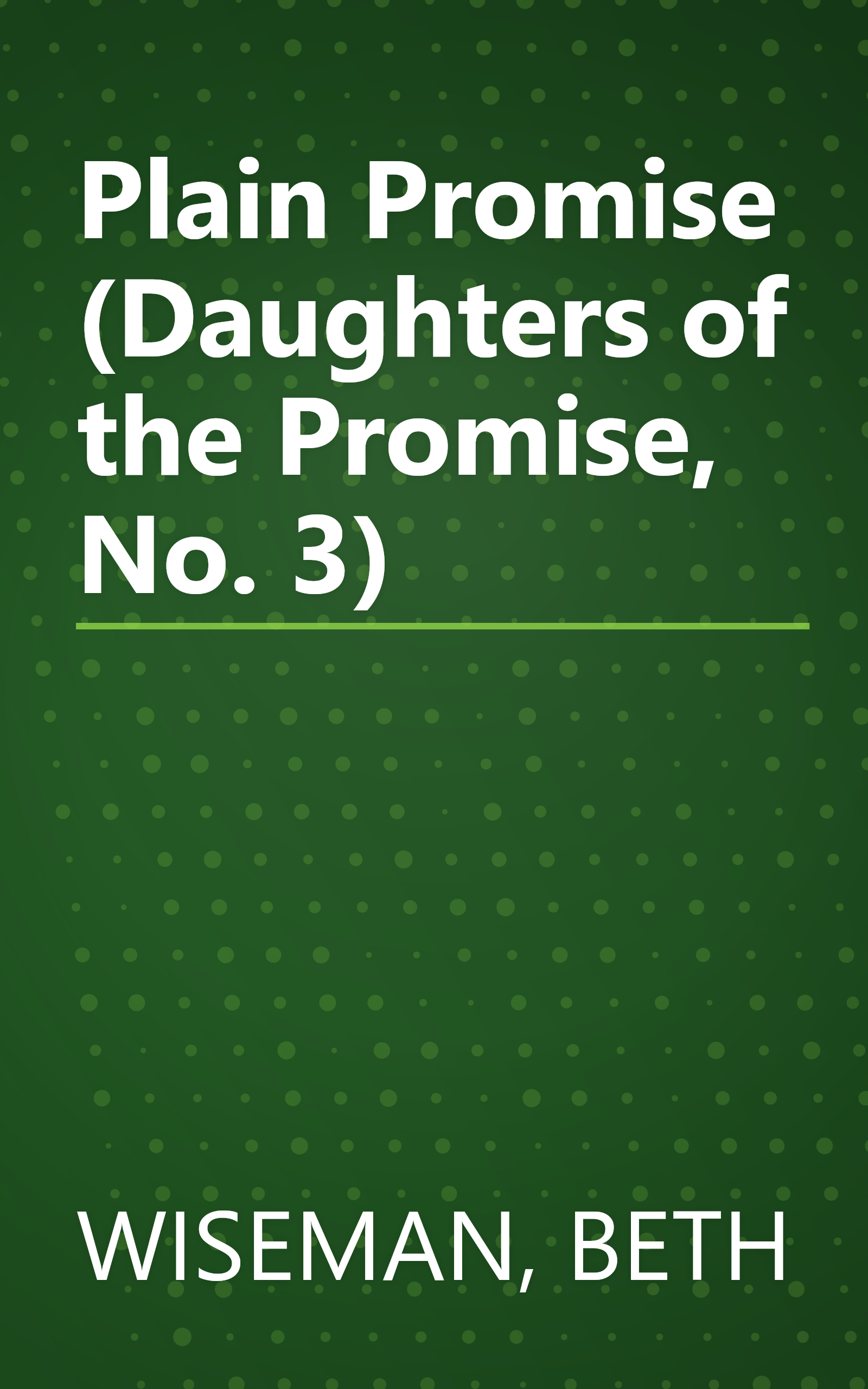 Plain Promise (Daughters of the Promise, No. 3) book cover