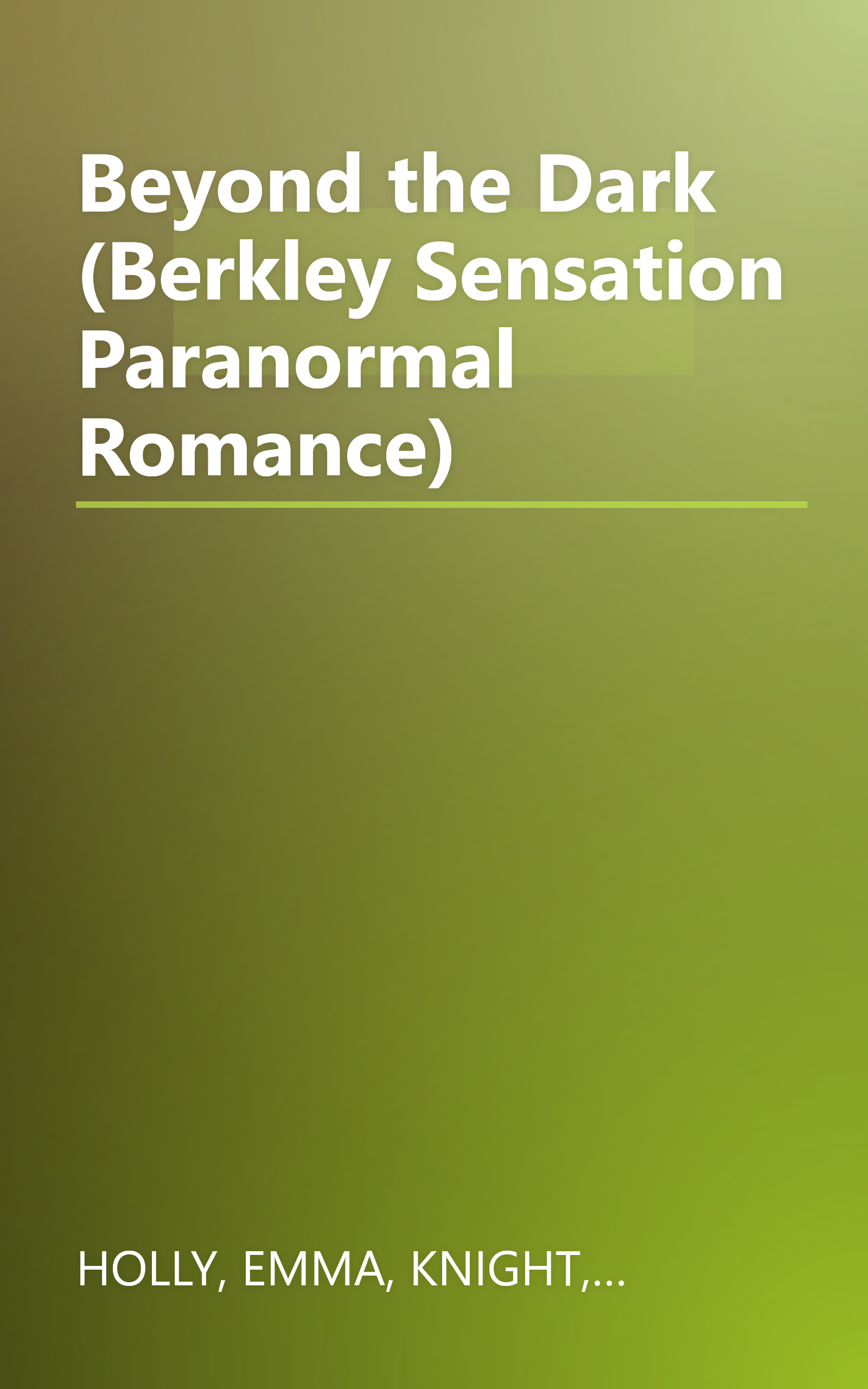 Beyond the Dark (Berkley Sensation Paranormal Romance) book cover