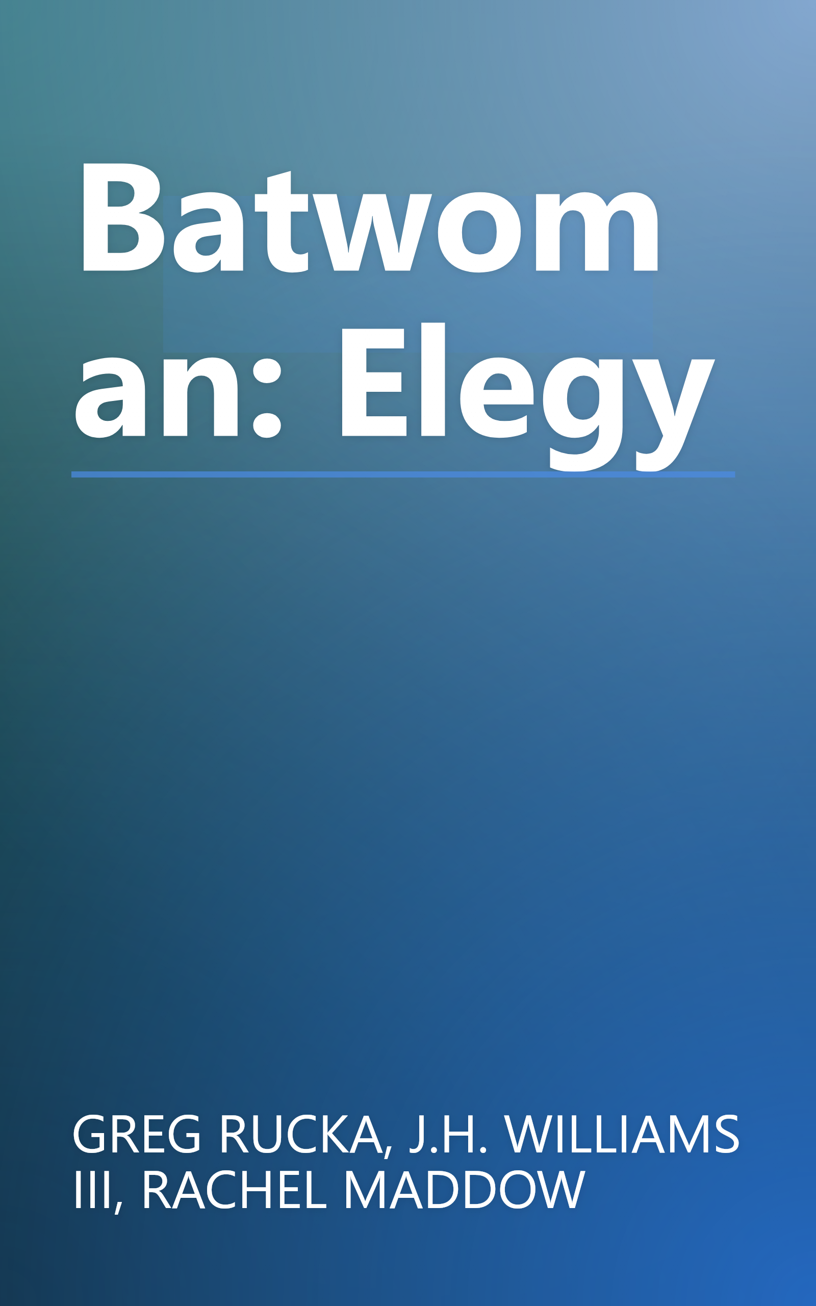 Batwoman: Elegy book cover