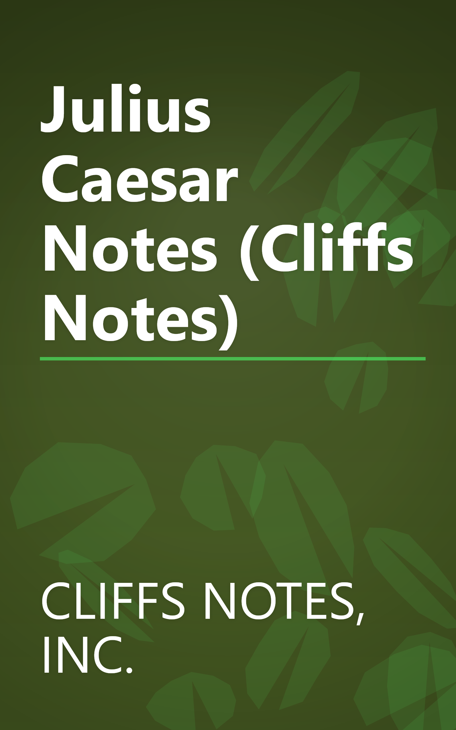 Julius Caesar Notes (Cliffs Notes) book cover