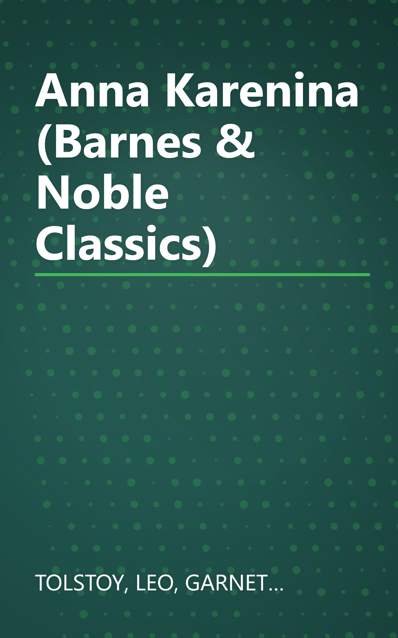 Anna Karenina (Barnes & Noble Classics) book cover