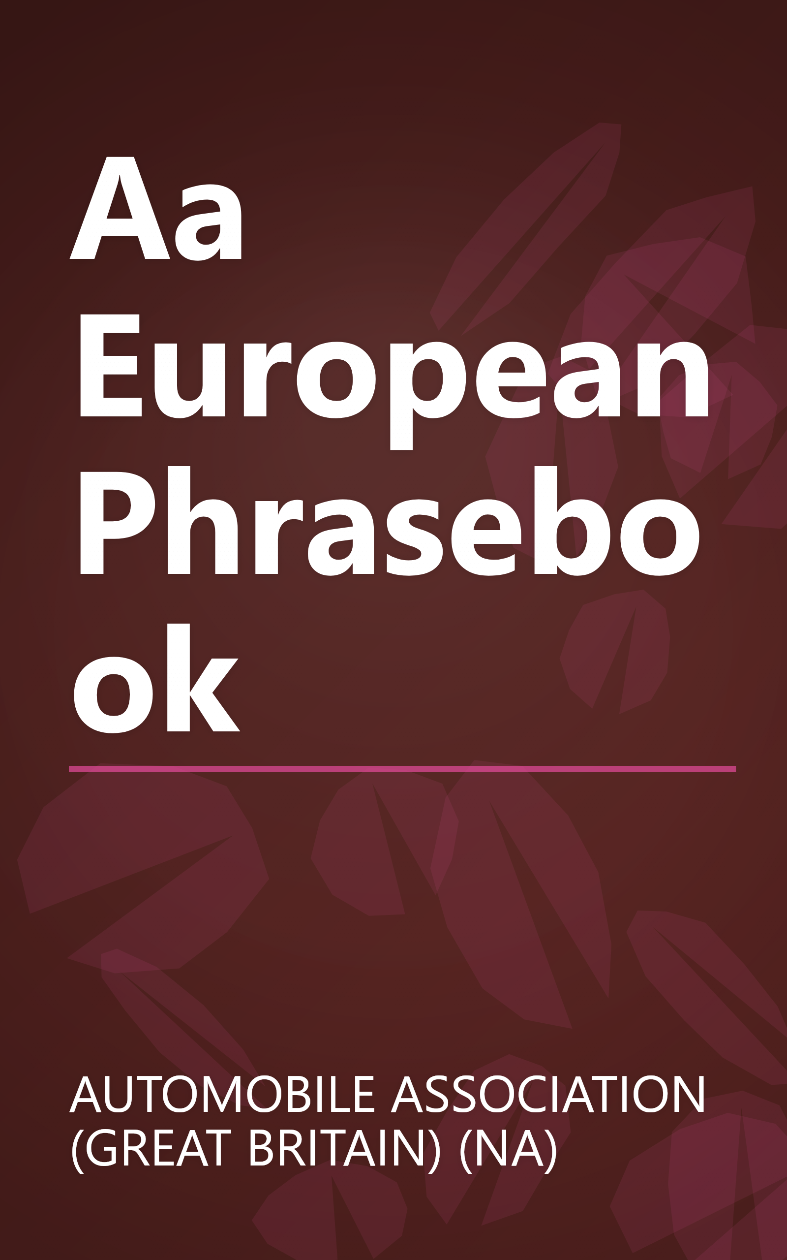 Aa European Phrasebook book cover