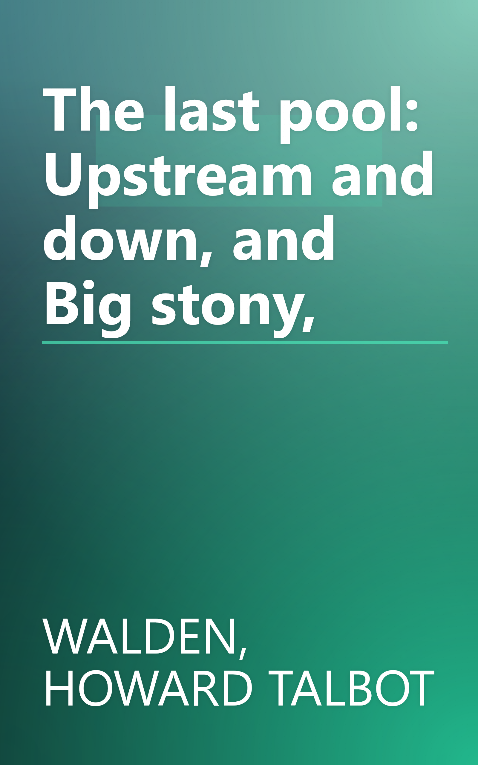 The last pool: Upstream and down, and Big stony, book cover