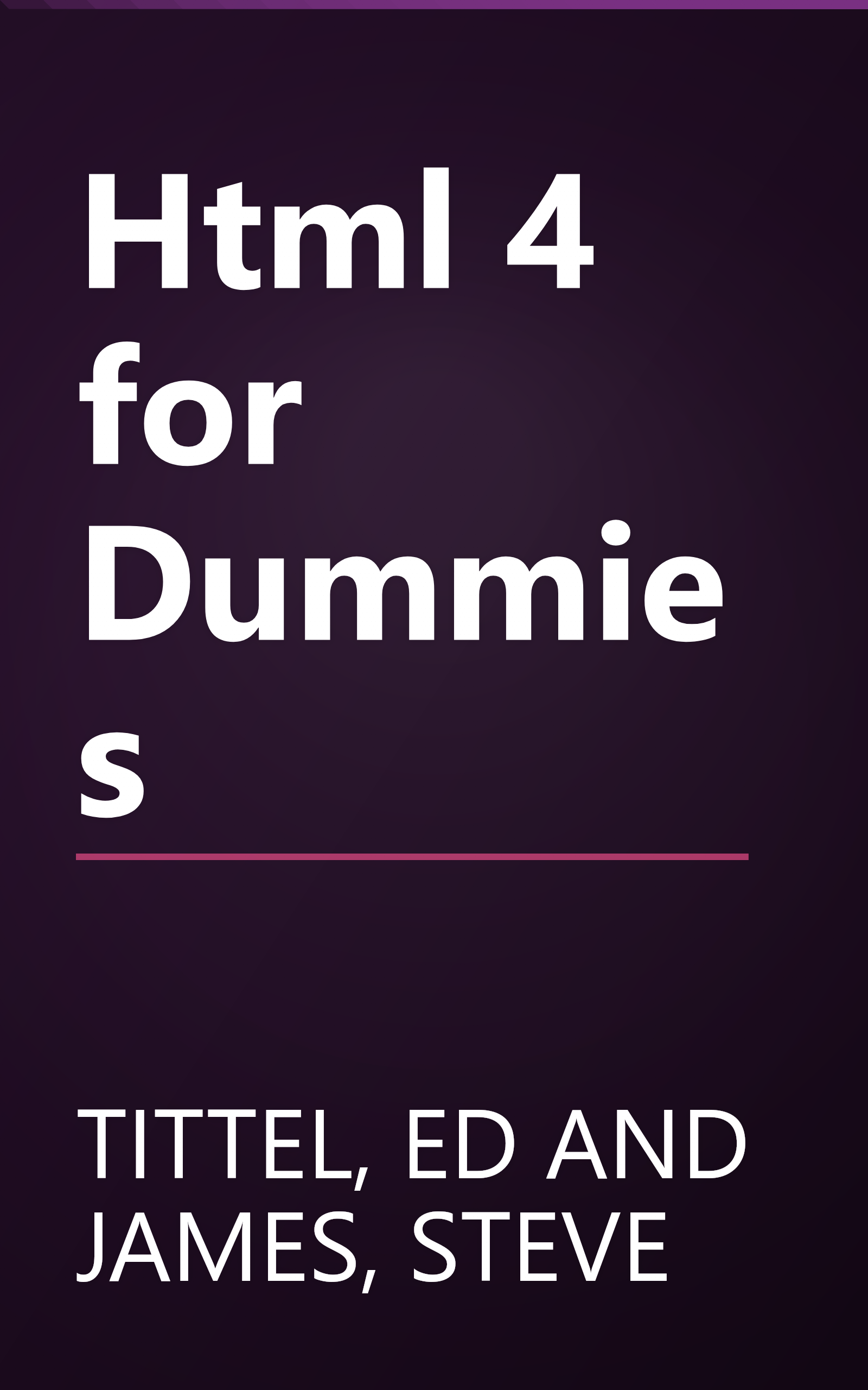 Html 4 for Dummies book cover