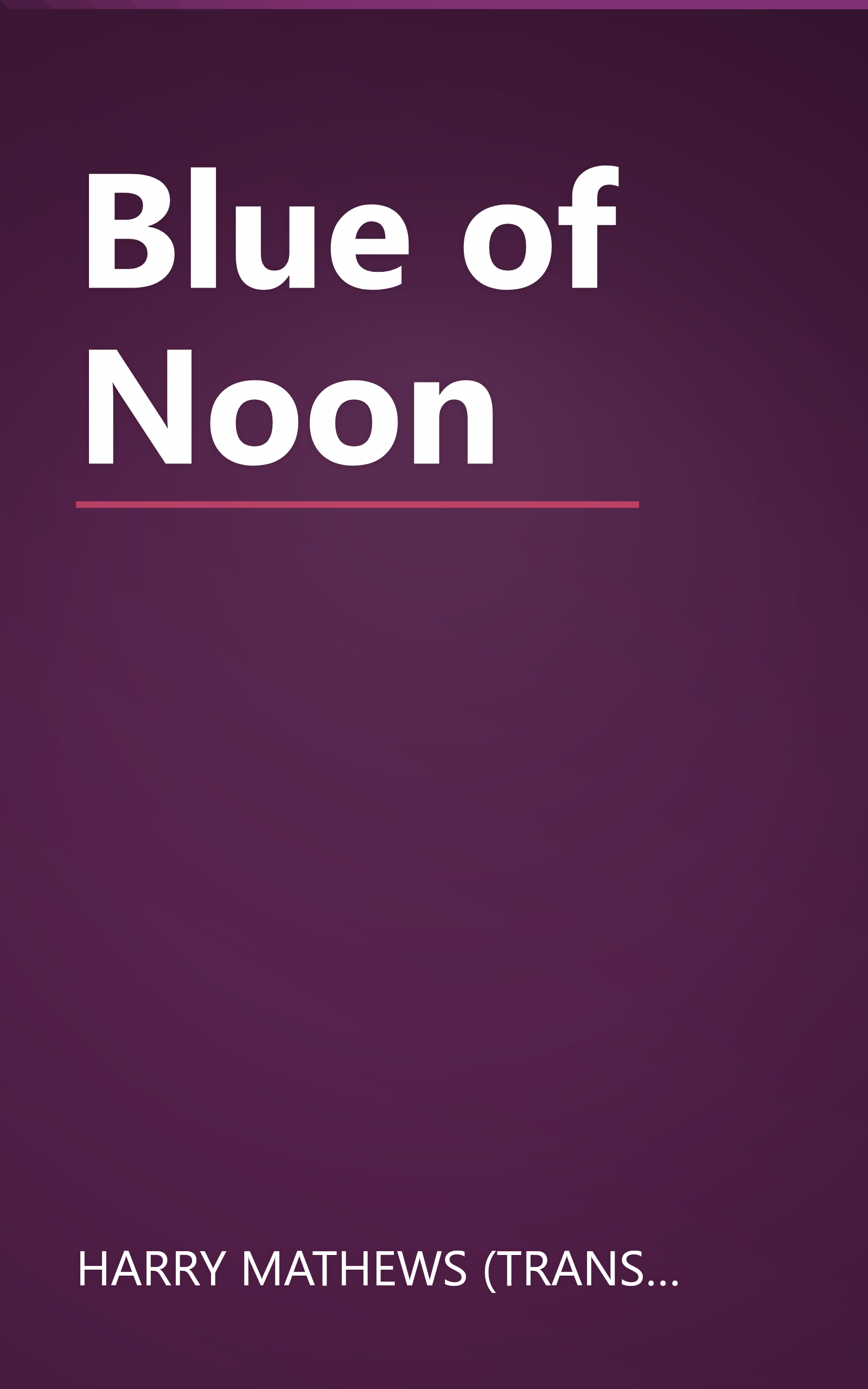 Blue of Noon book cover