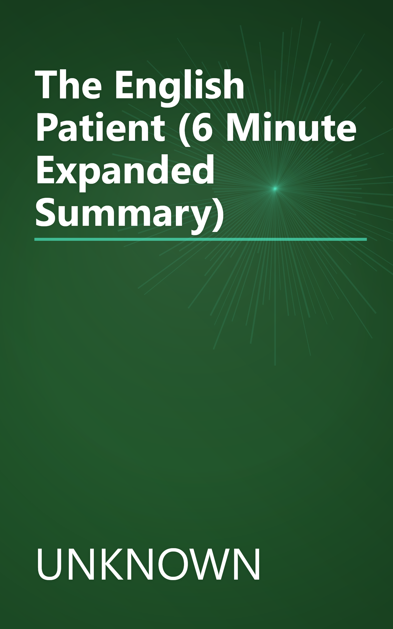 The English Patient (6 Minute   Expanded Summary) book cover