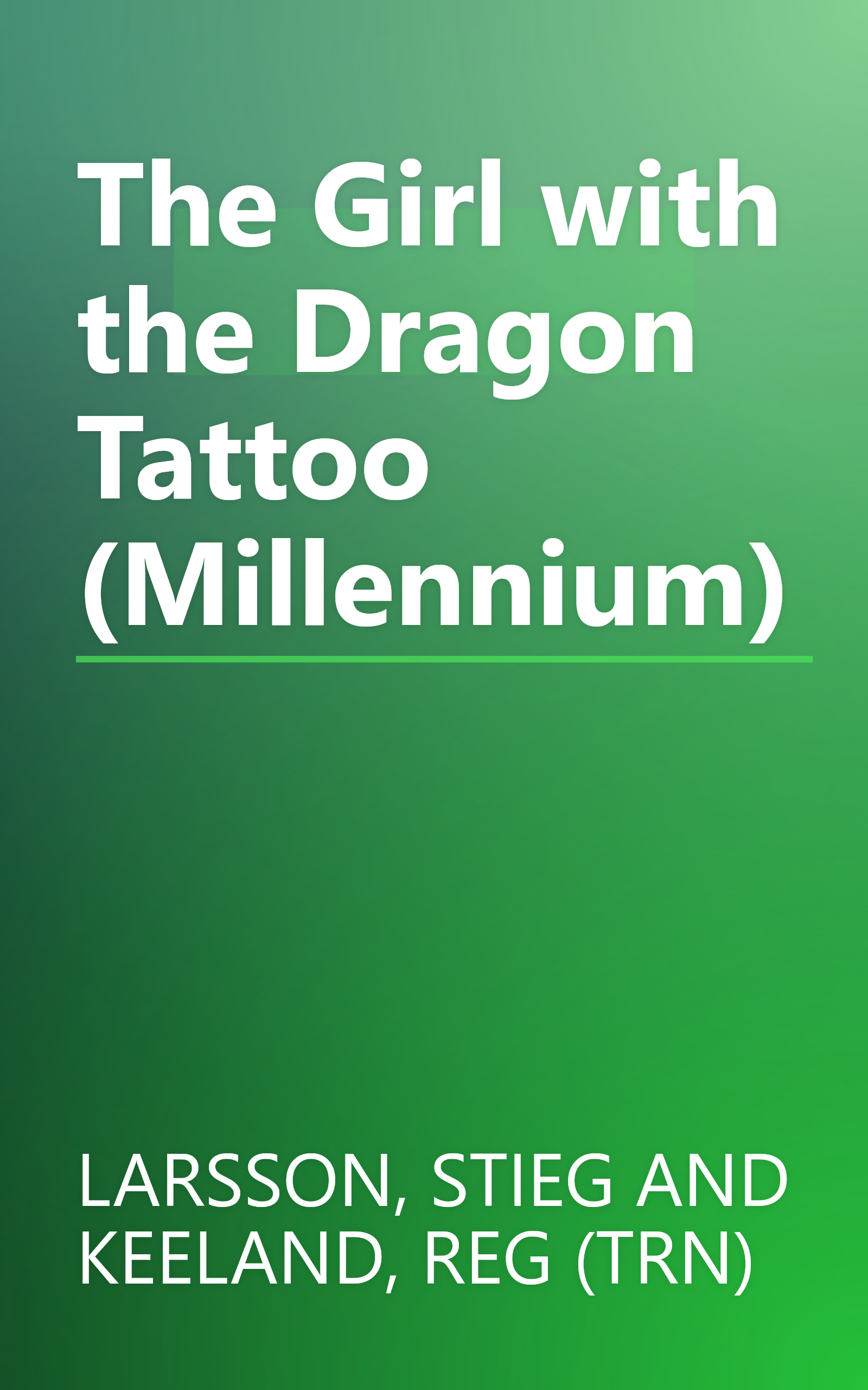 The Girl with the Dragon Tattoo (Millennium) book cover