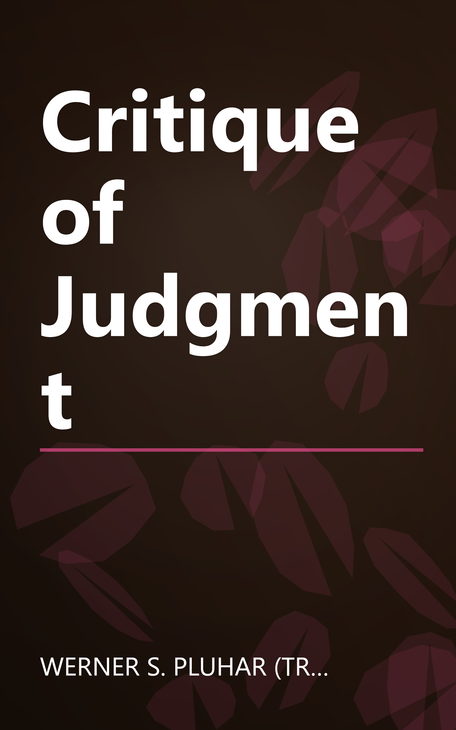 Critique of Judgment book cover