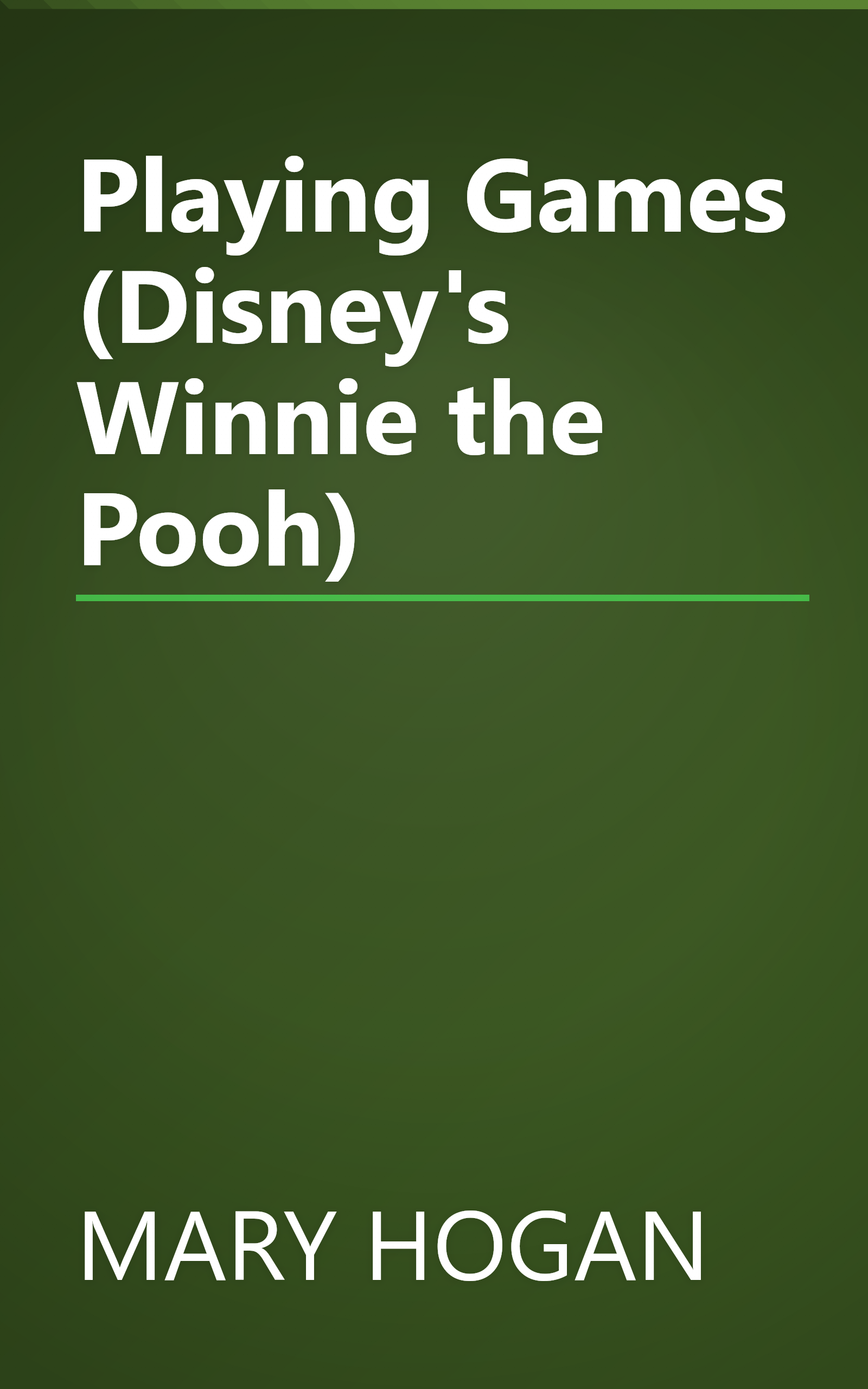 Playing Games (Disney's Winnie the Pooh) book cover