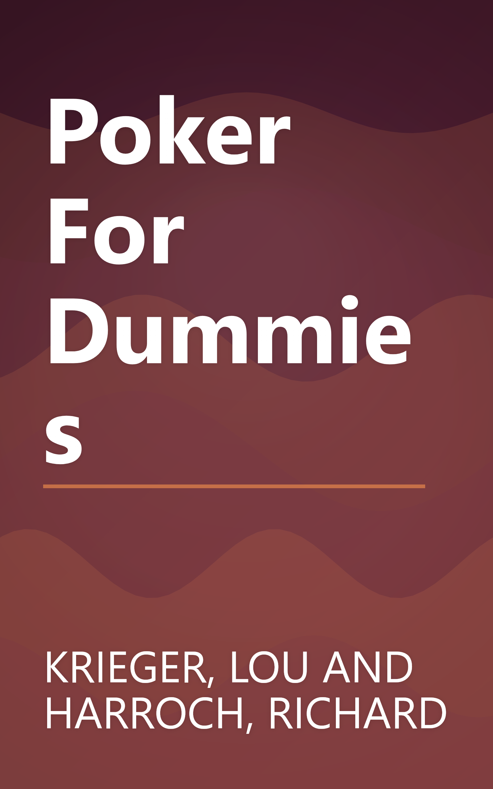 Poker For Dummies book cover