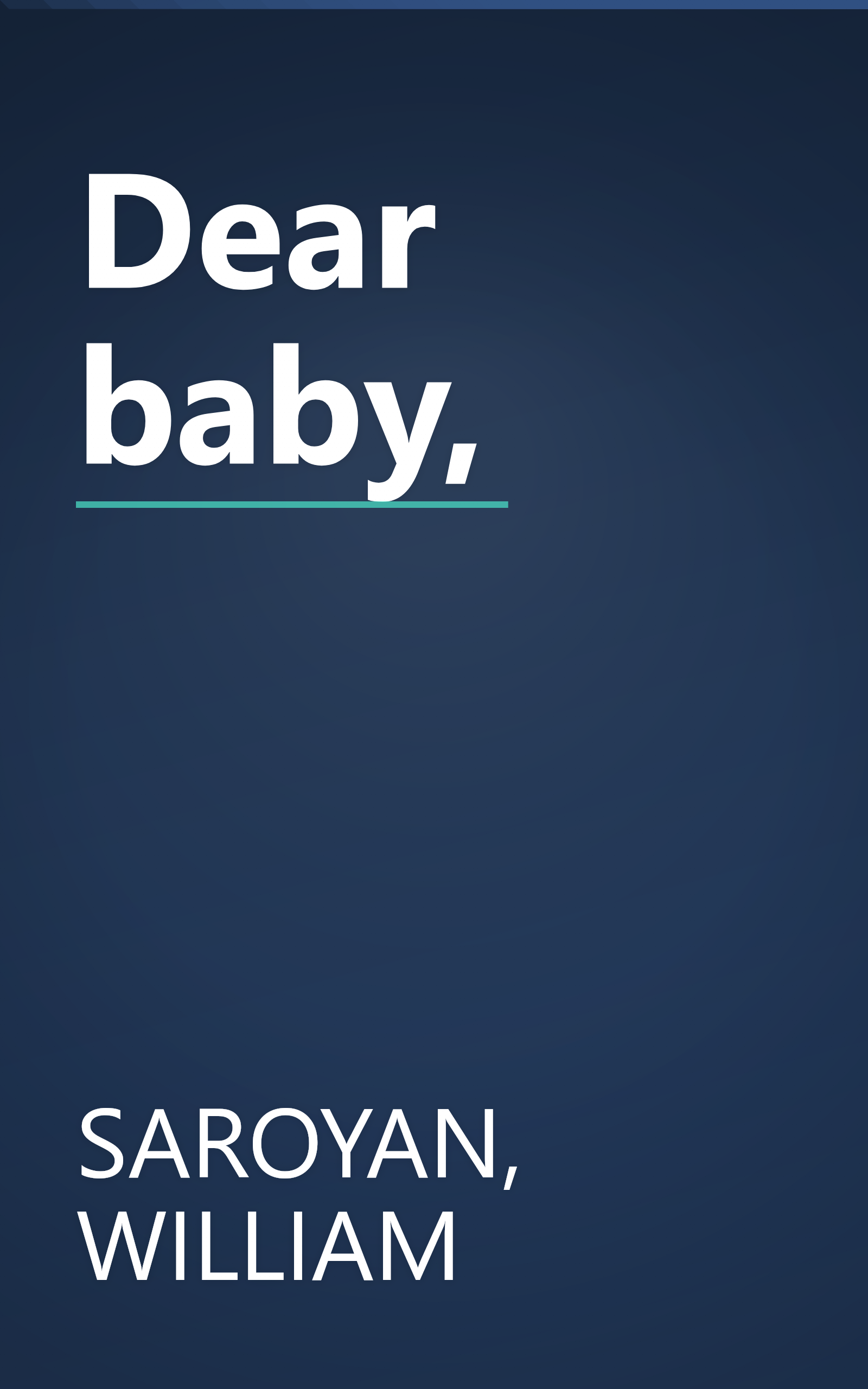 Dear baby, book cover