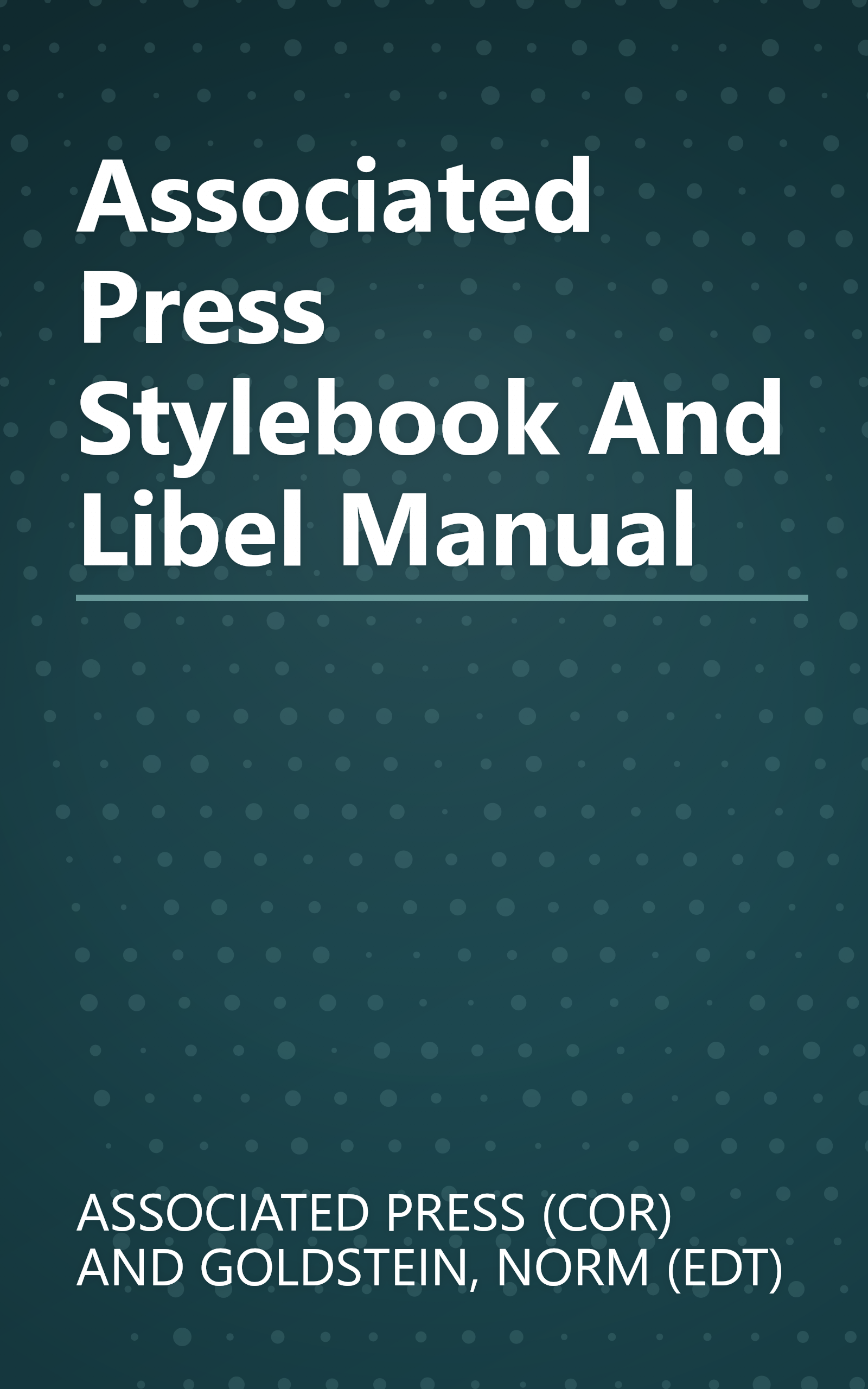 Associated Press Stylebook And Libel Manual book cover