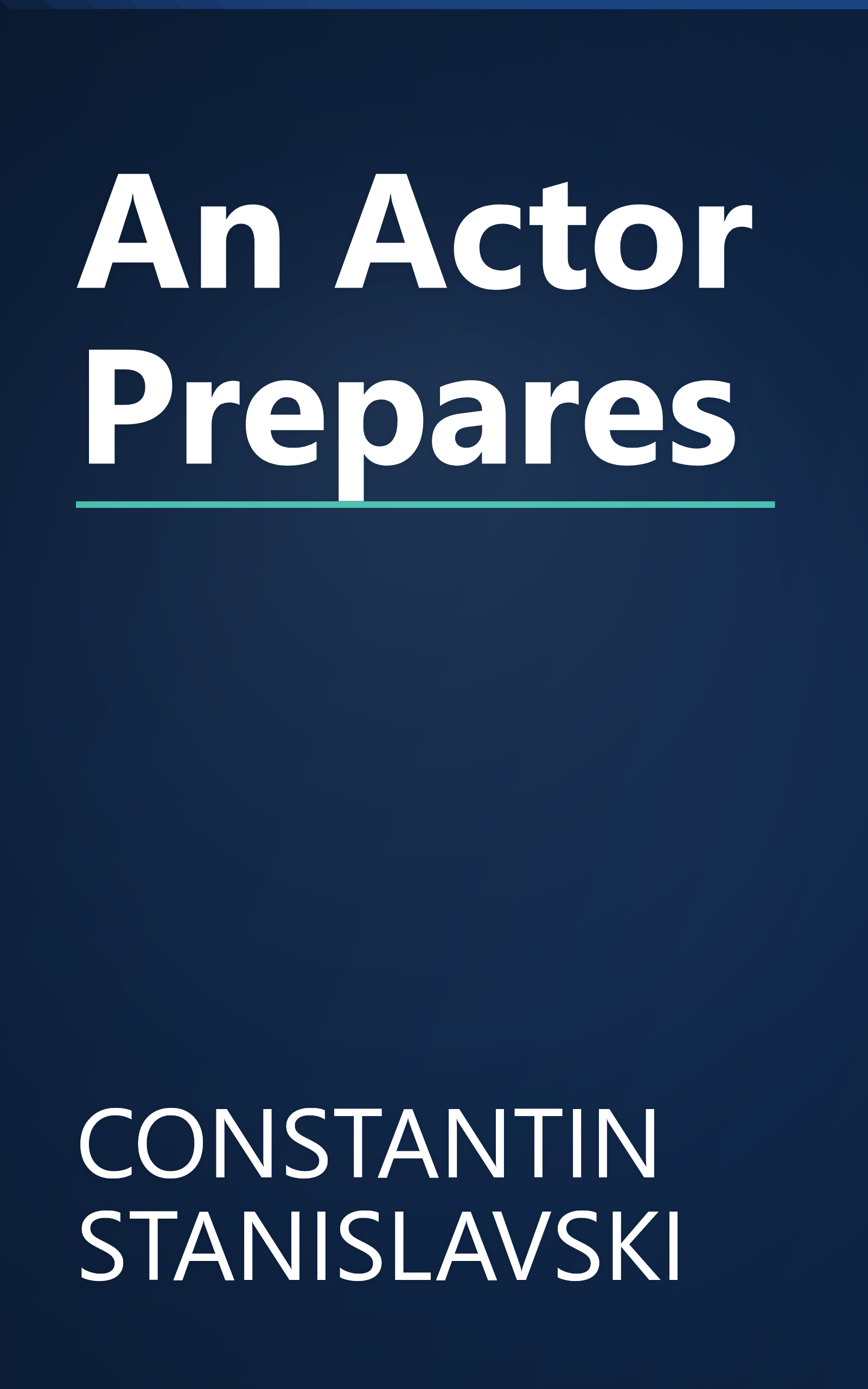 An Actor Prepares book cover