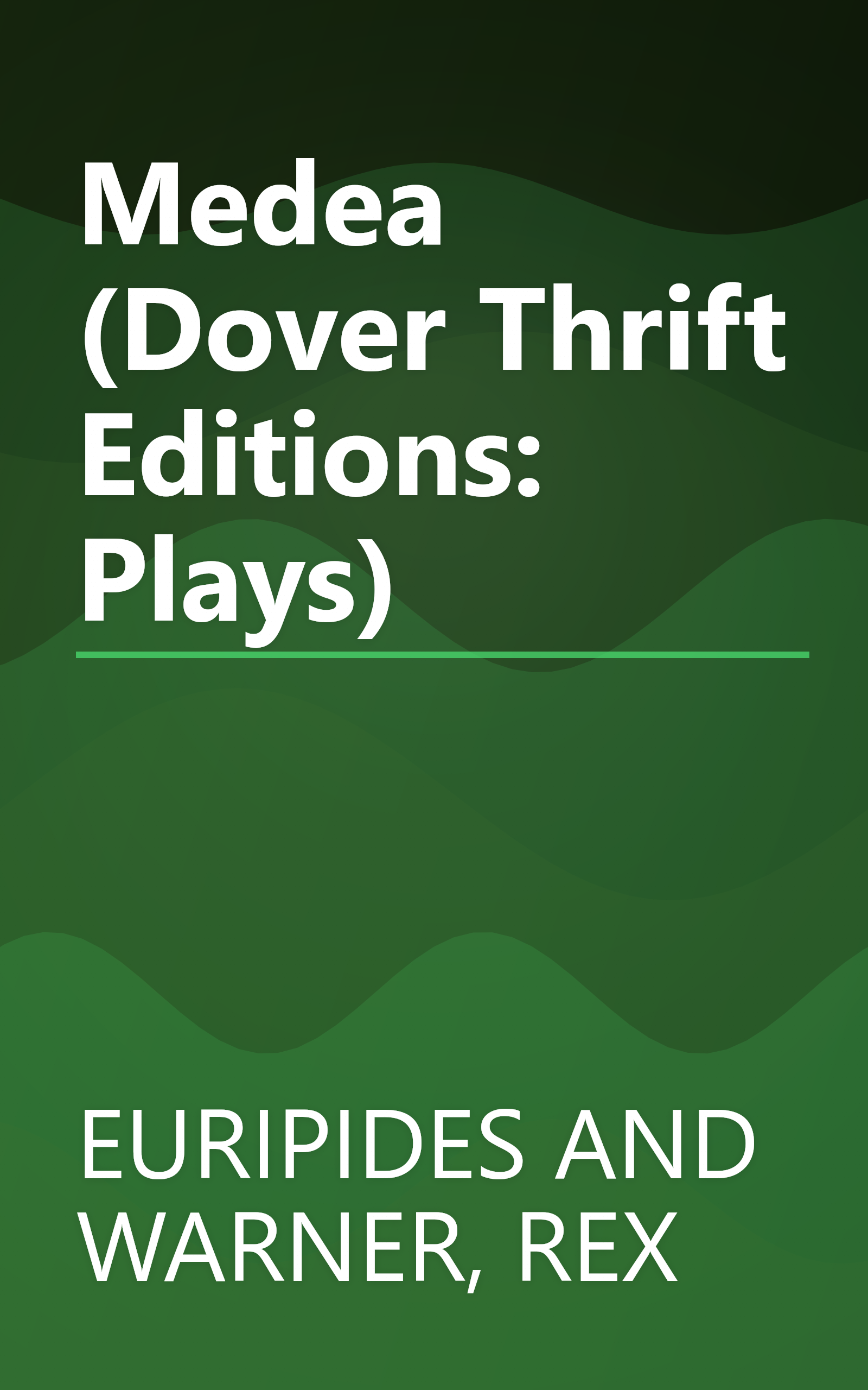 Medea (Dover Thrift Editions: Plays) book cover