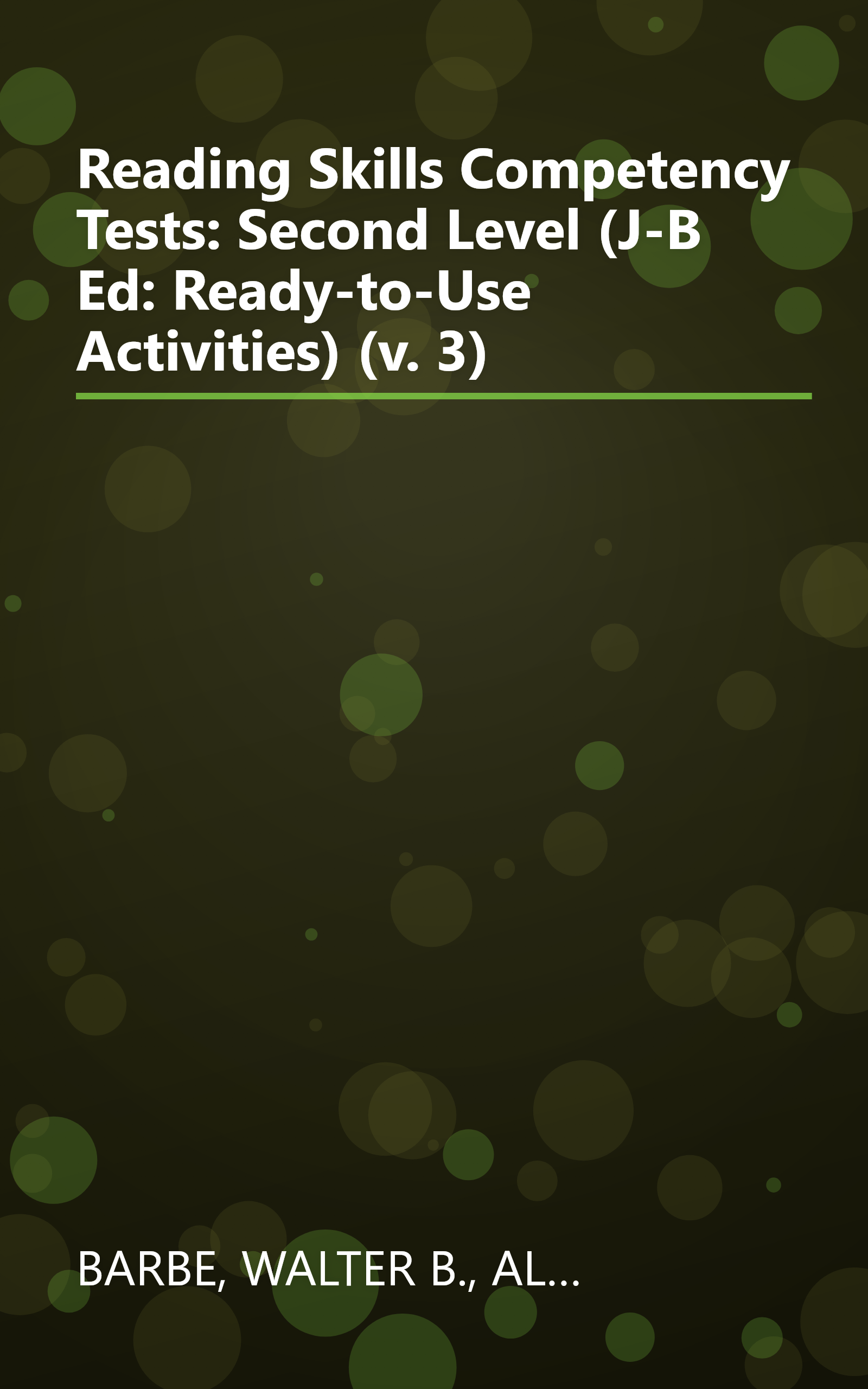 Reading Skills Competency Tests: Second Level (J-B Ed: Ready-to-Use Activities) (v. 3) book cover