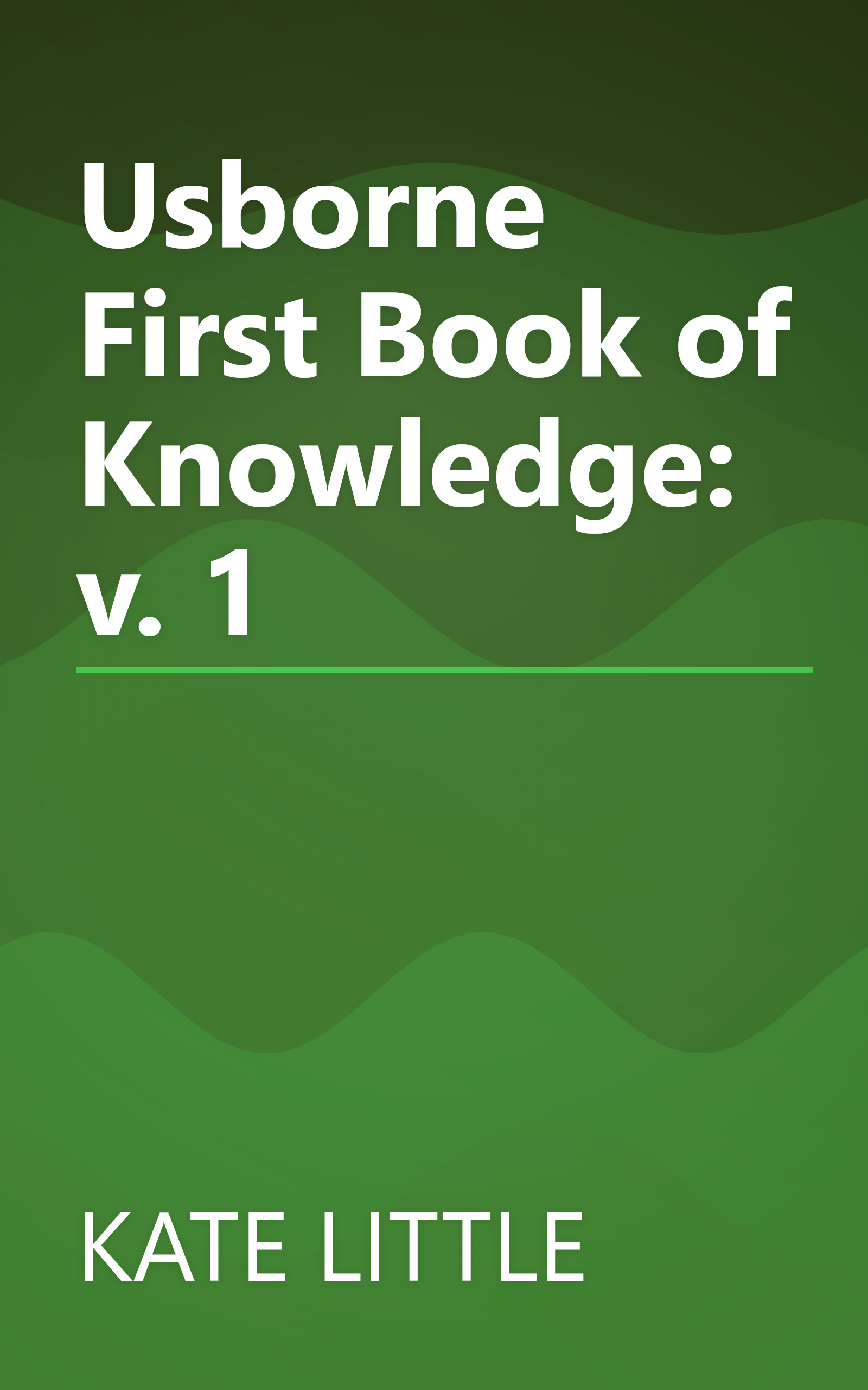 Usborne First Book of Knowledge: v. 1 book cover
