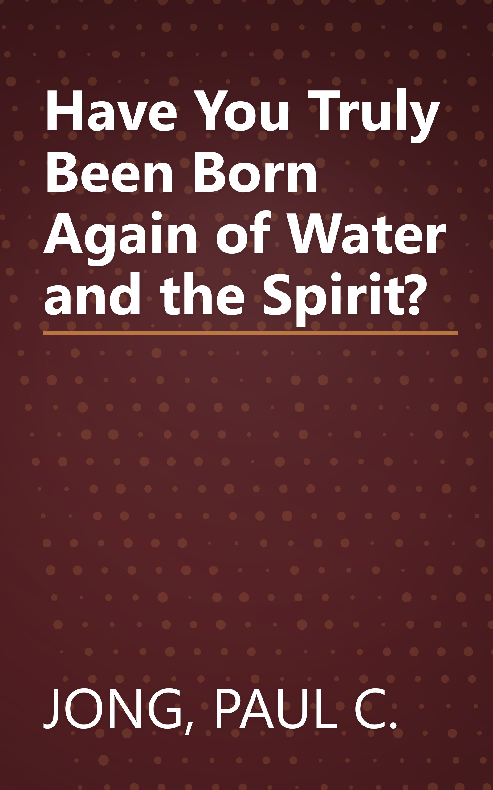 Have You Truly Been Born Again of Water and the Spirit? book cover