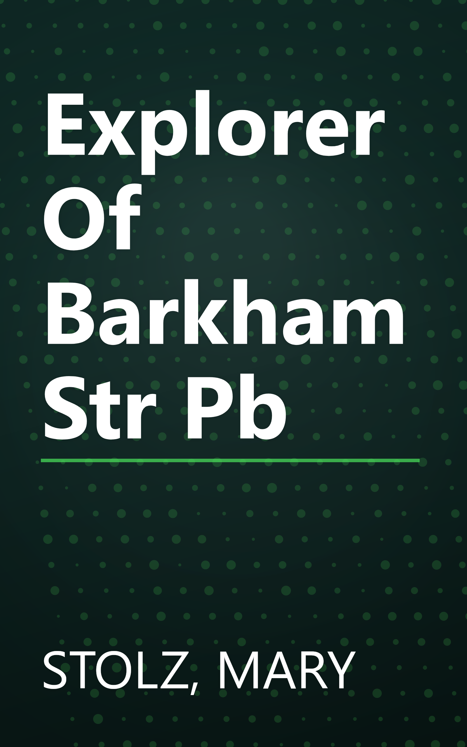 Explorer Of Barkham Str Pb book cover