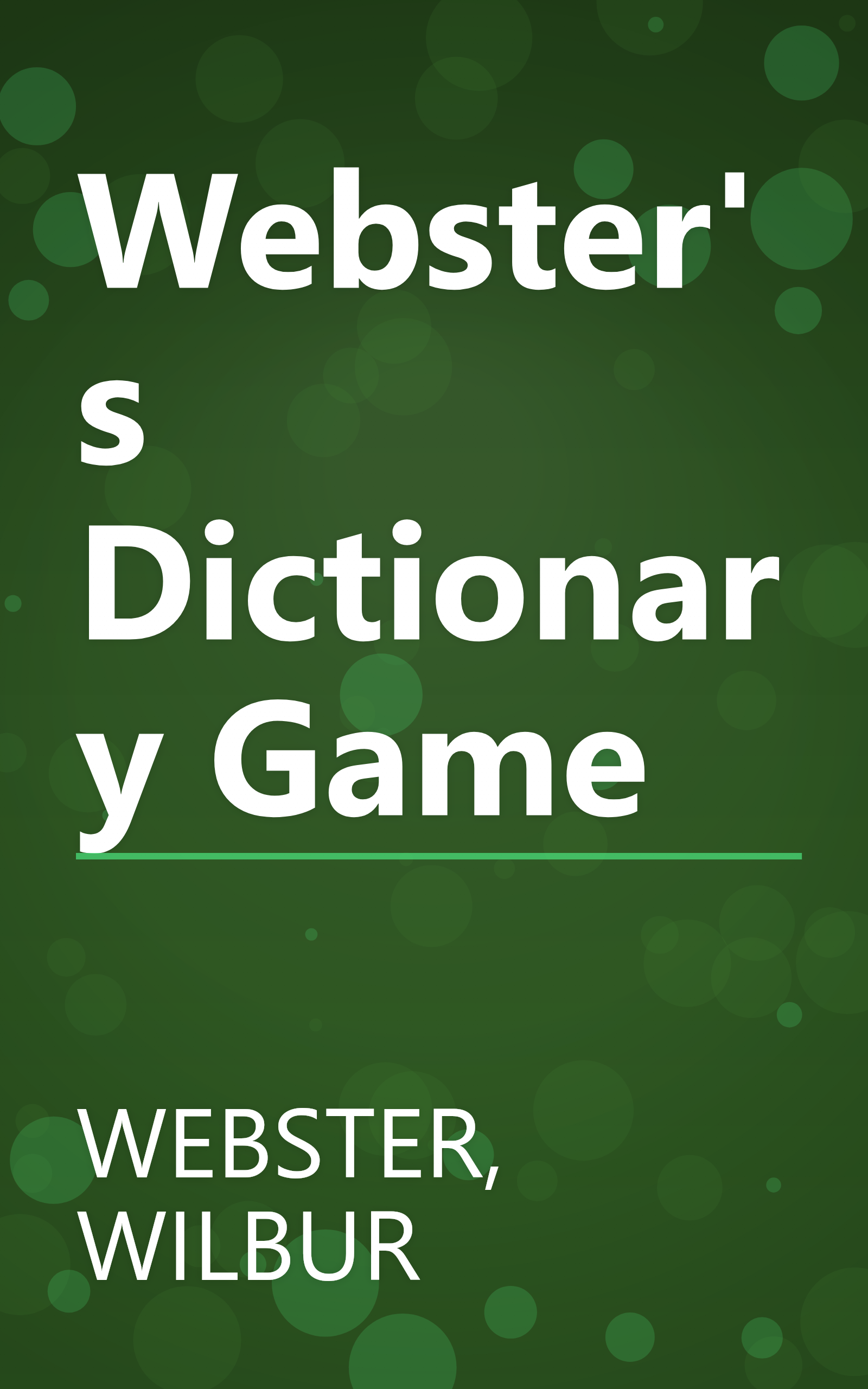 Webster's Dictionary Game book cover
