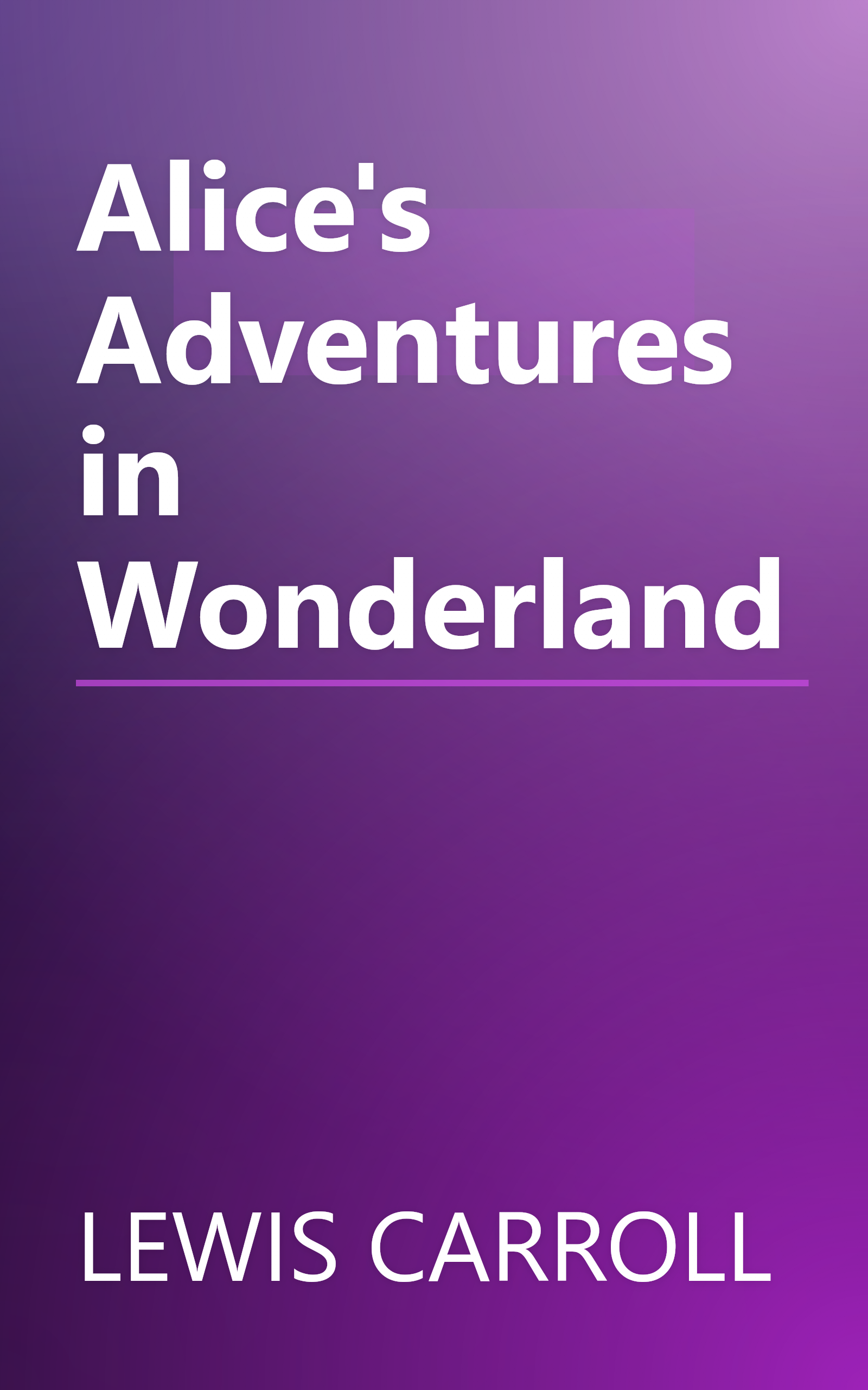 Alice's Adventures in Wonderland book cover