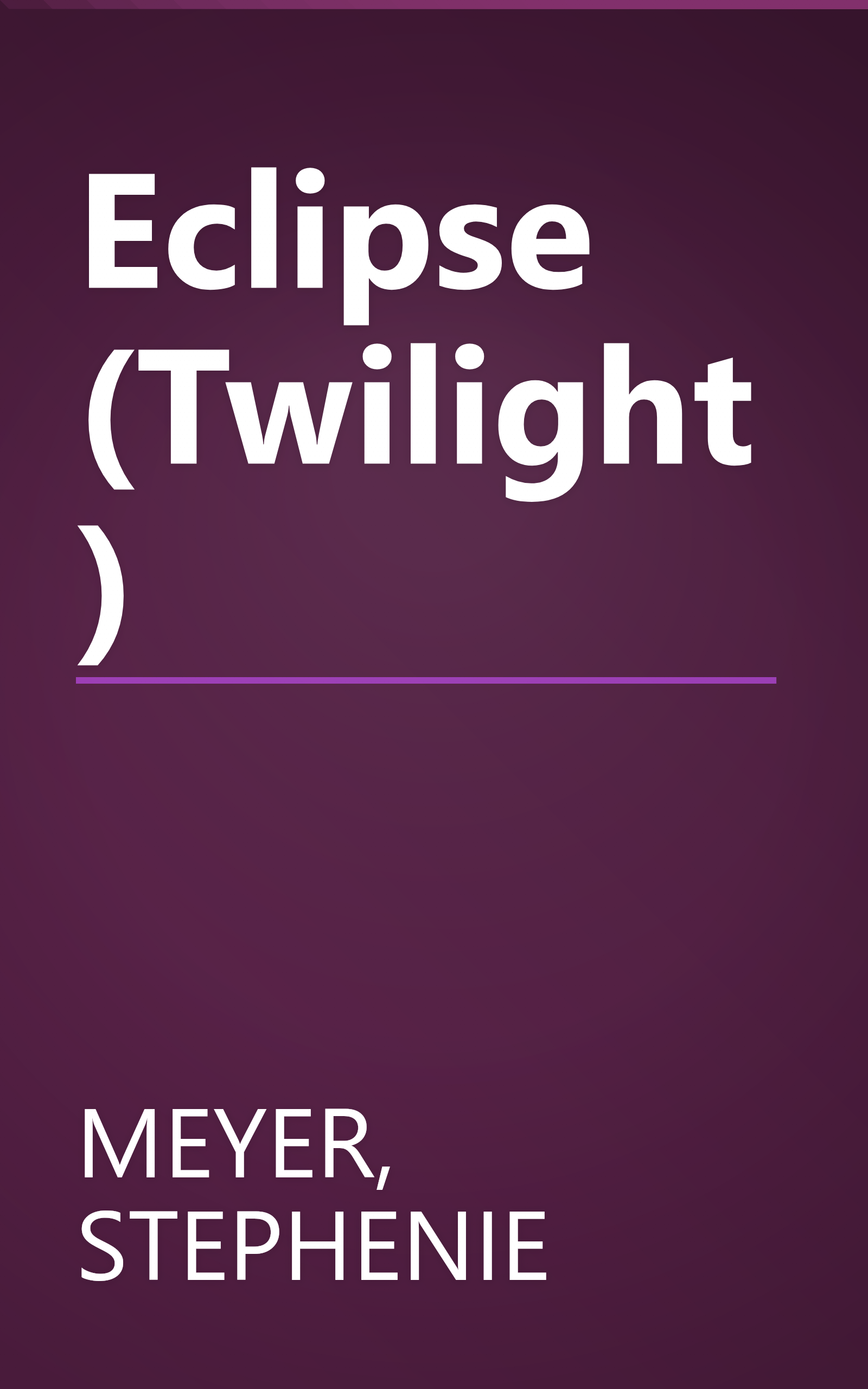 Eclipse (Twilight) book cover