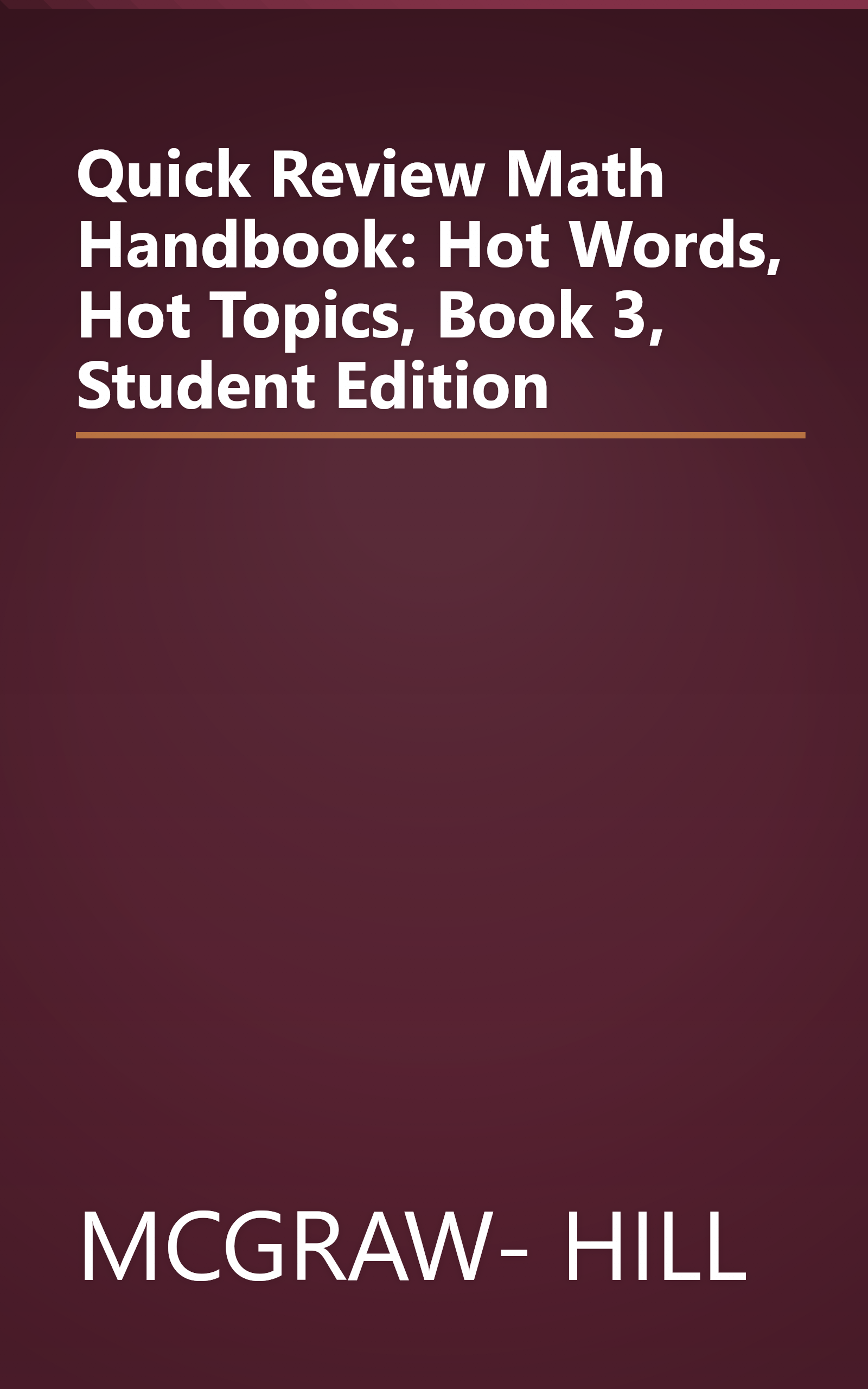 Quick Review Math Handbook: Hot Words, Hot Topics, Book 3, Student Edition book cover