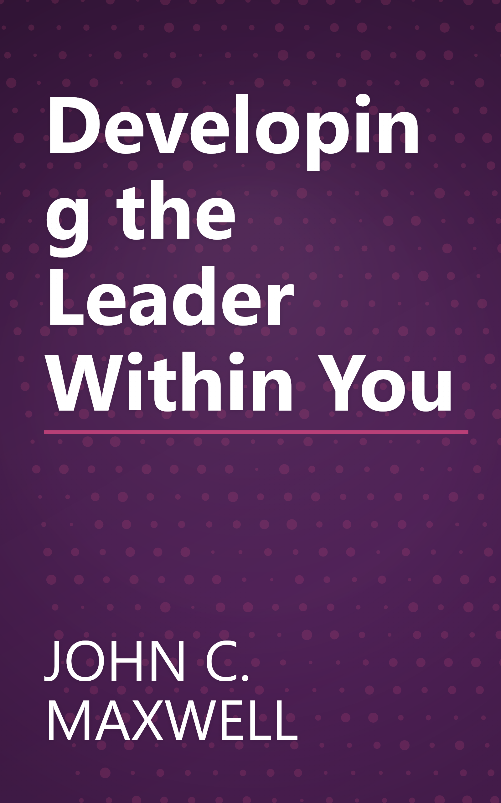 Developing the Leader Within You book cover